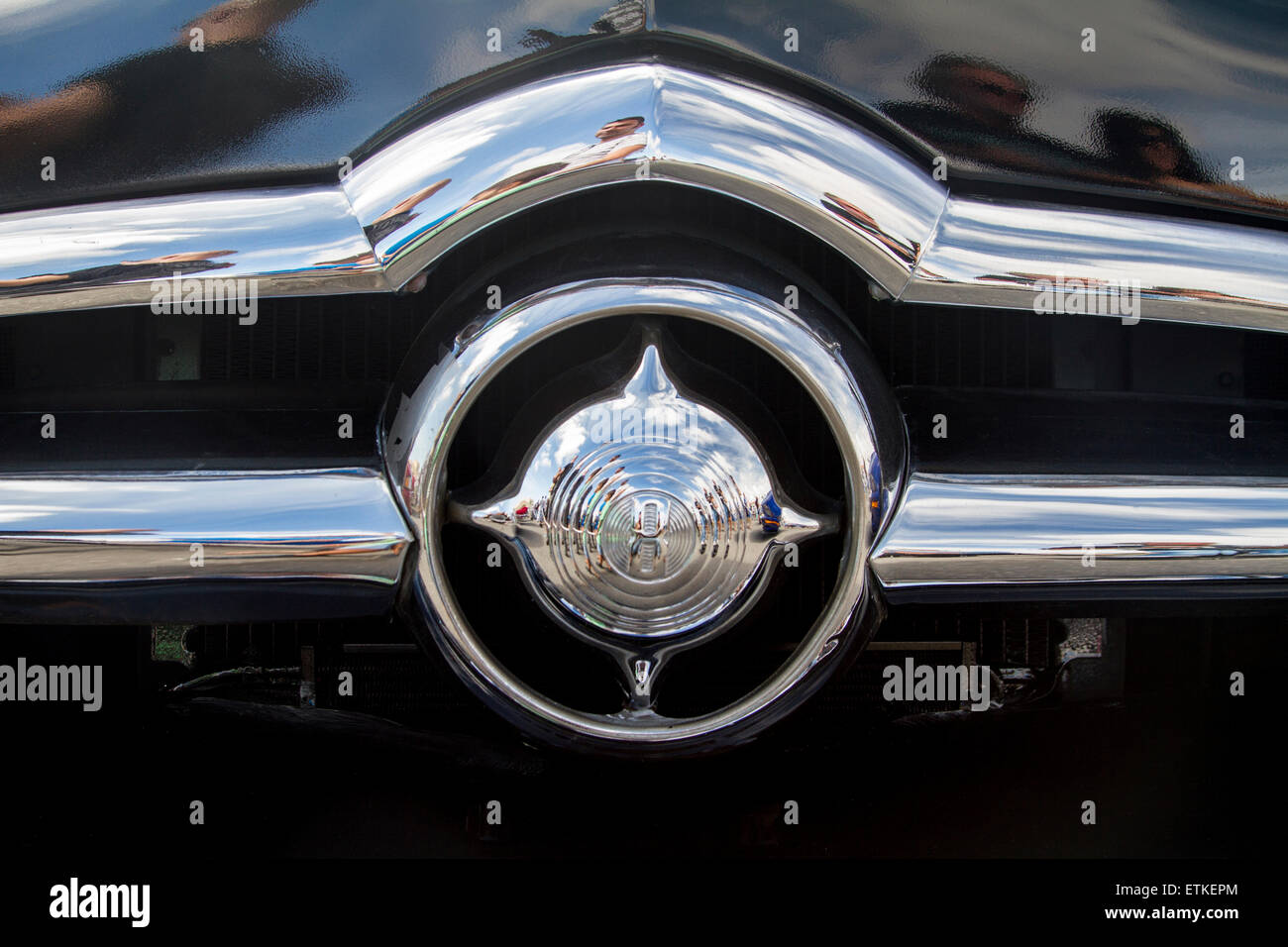 Close up view detail of a classic vintage car on a show Stock Photo - Alamy