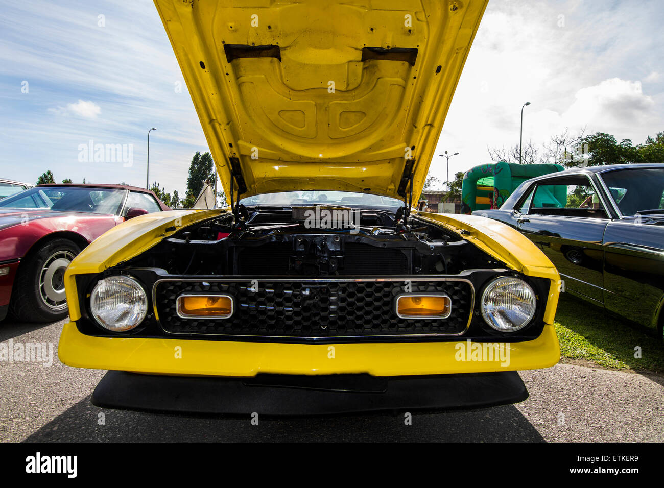 Close up view detail of a classic vintage car on a show Stock Photo - Alamy