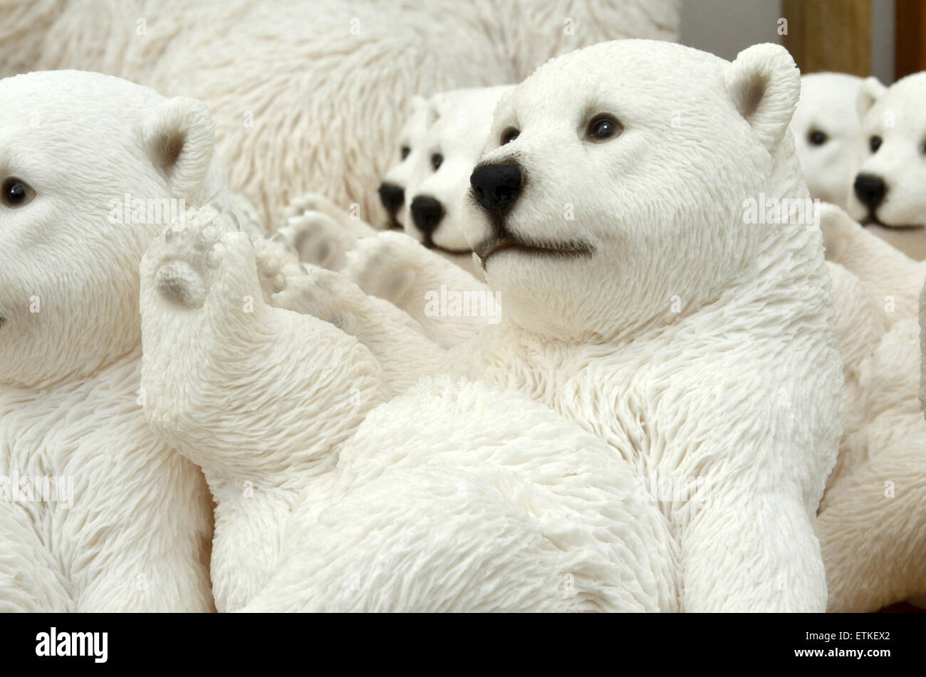 Plastic polar bears lounging about Stock Photo - Alamy