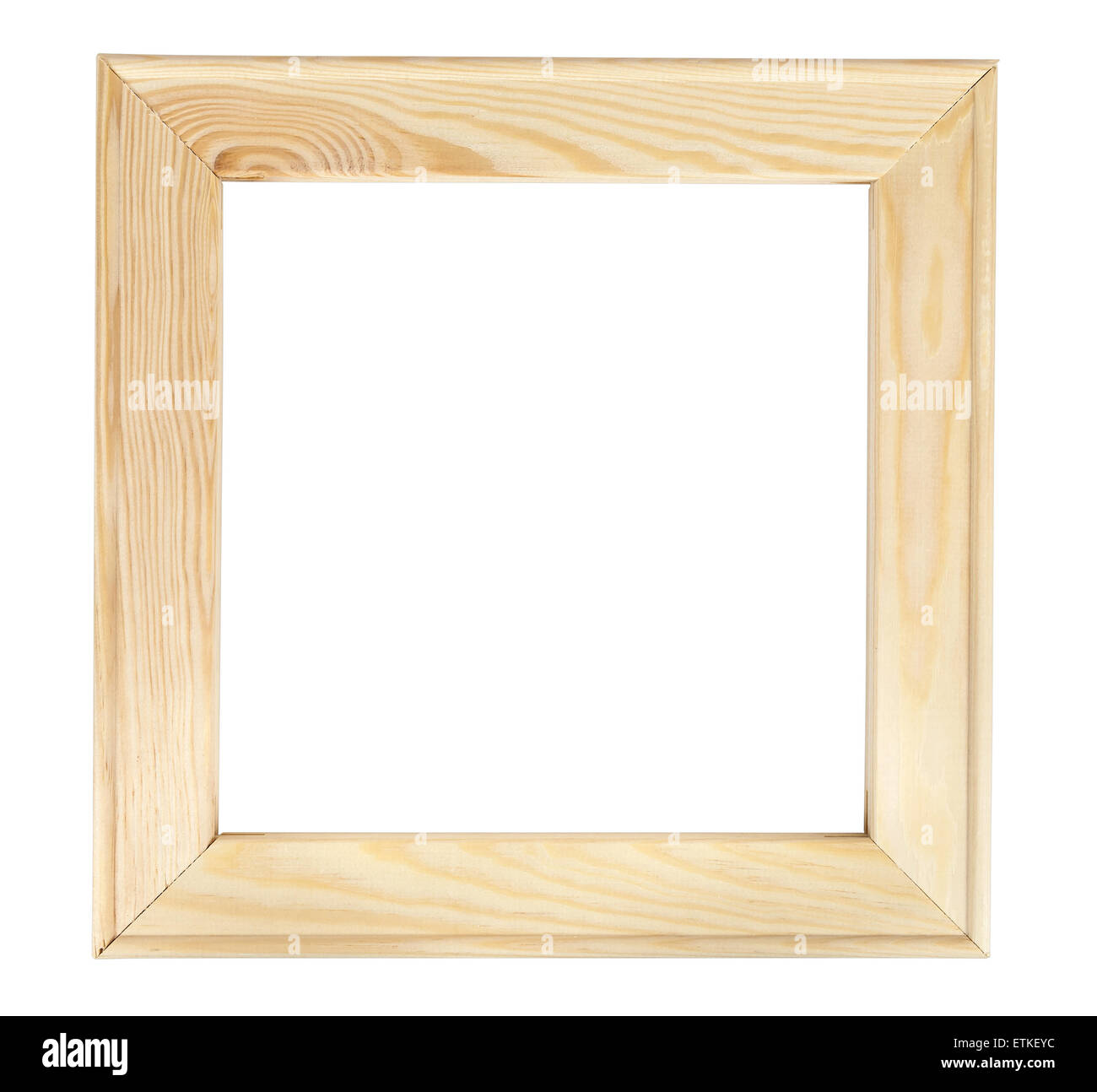 Square wooden picture frame isolated on white background with clipping ...