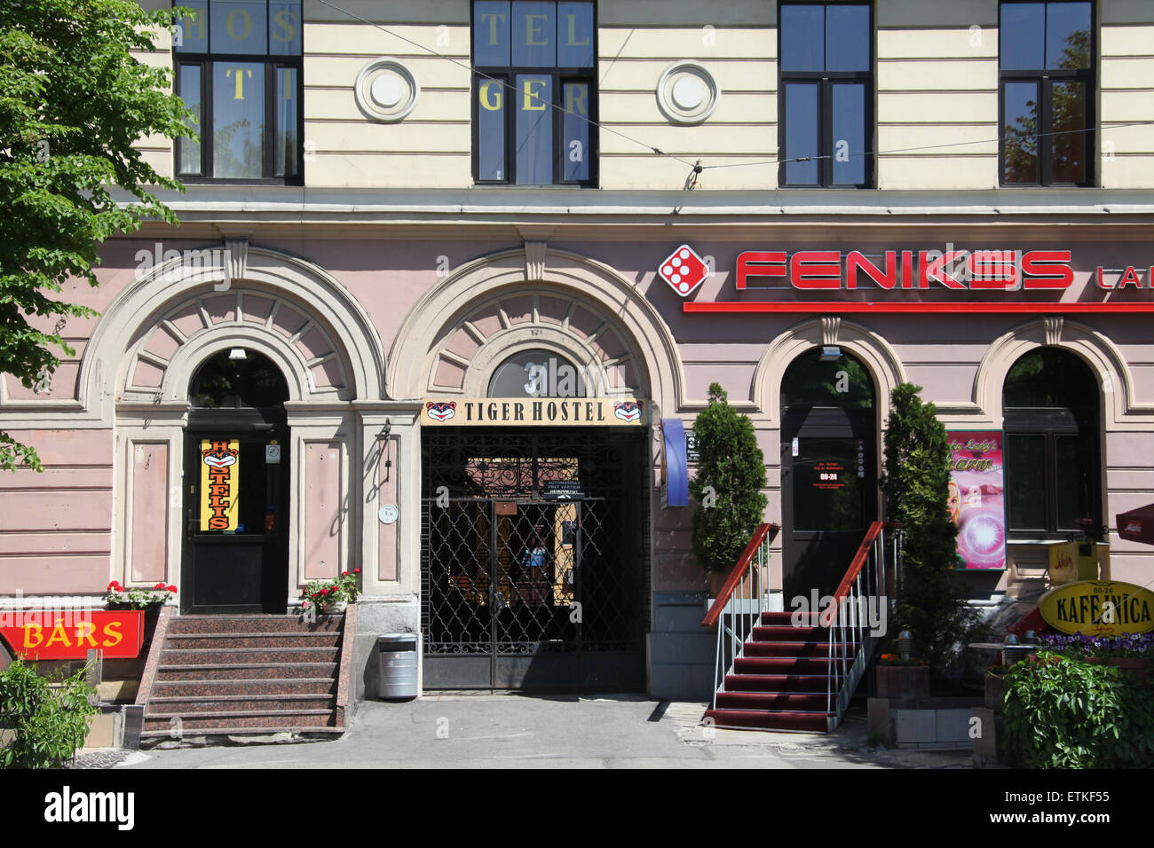 Tiger Hostel in Riga Stock Photo - Alamy