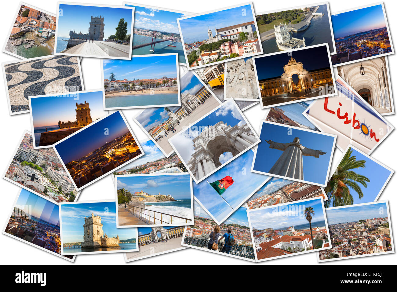 Picture Mosaic collage of Lisbon city in Portugal Stock Photo - Alamy