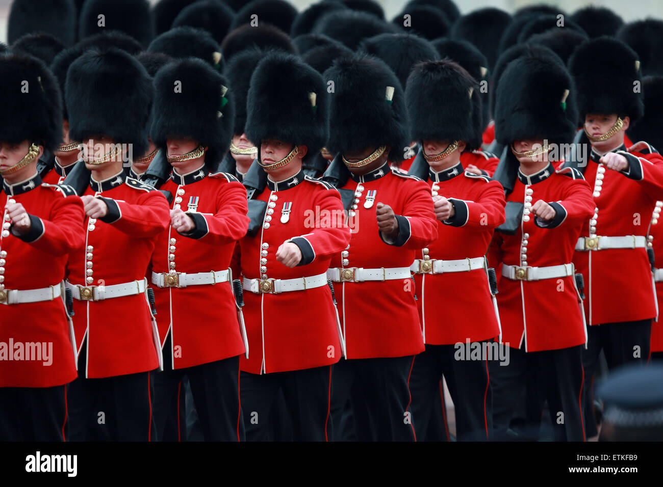 Trooping the Colour . . London, UK . . 13.06.2015 Welsh Guards in full ...
