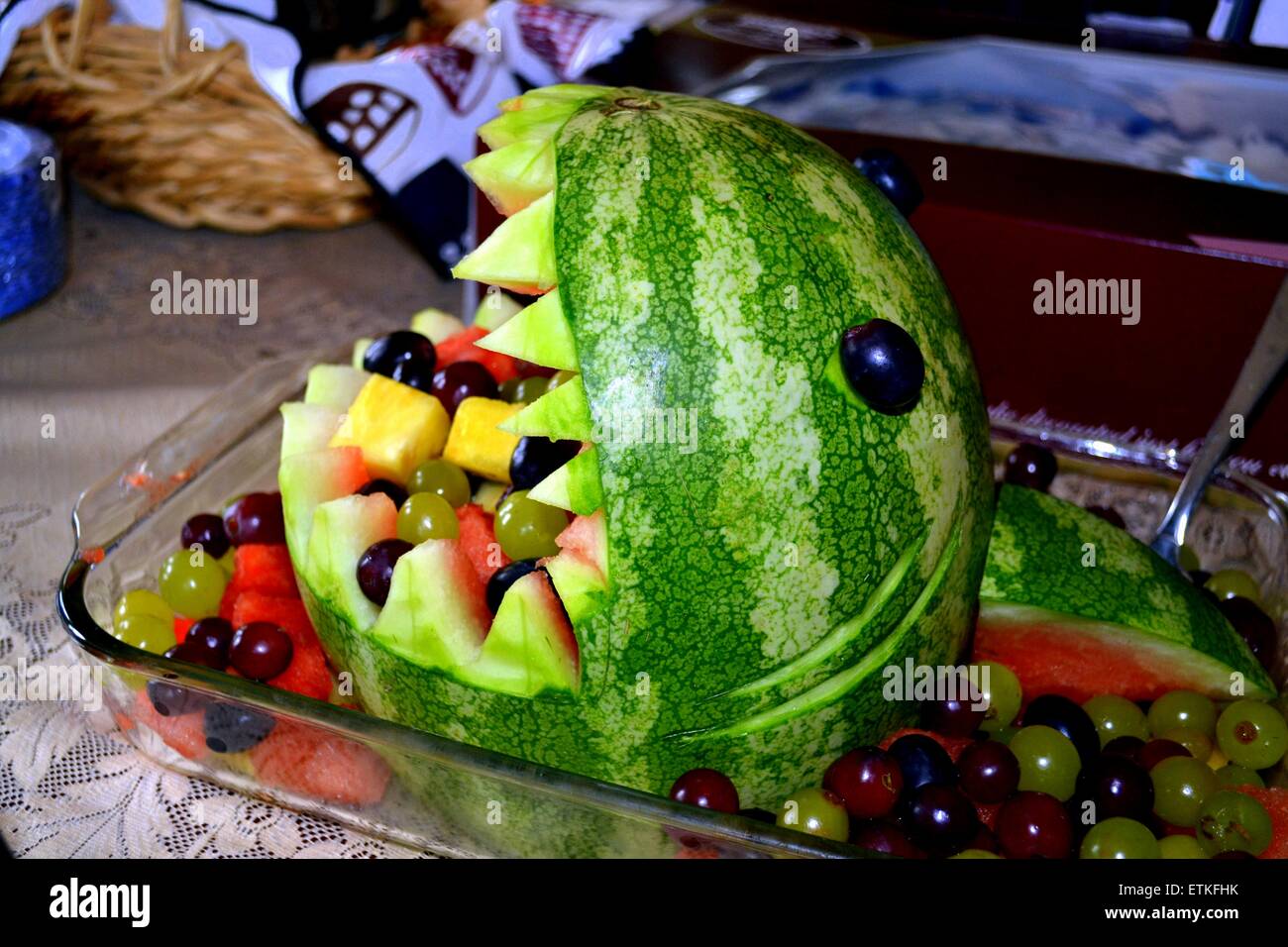 Watermelon Fruit Salad Shark