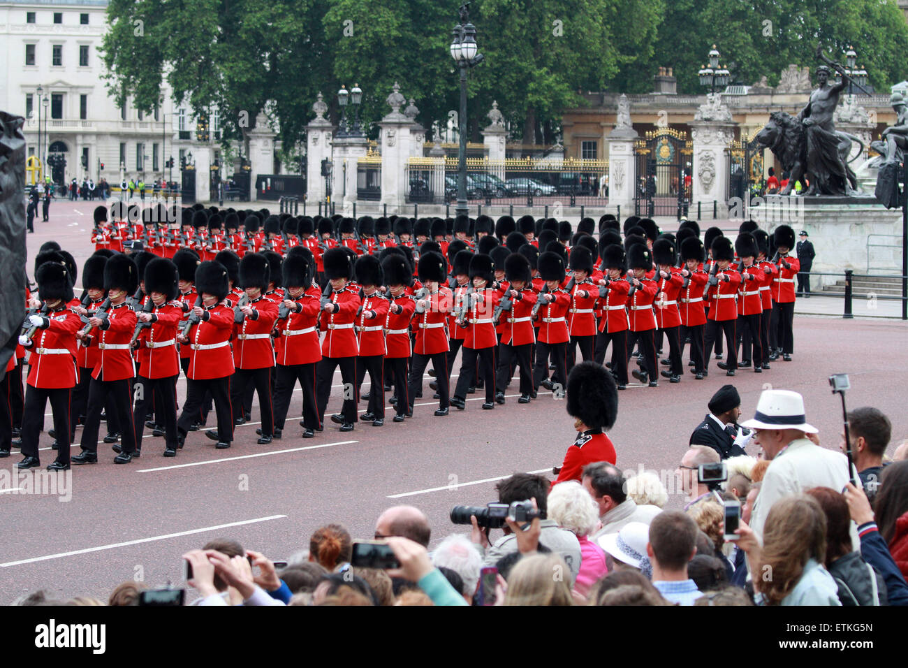 Trooping the Colour . . London, UK . . 13.06.2015 Welsh Guards in full ...