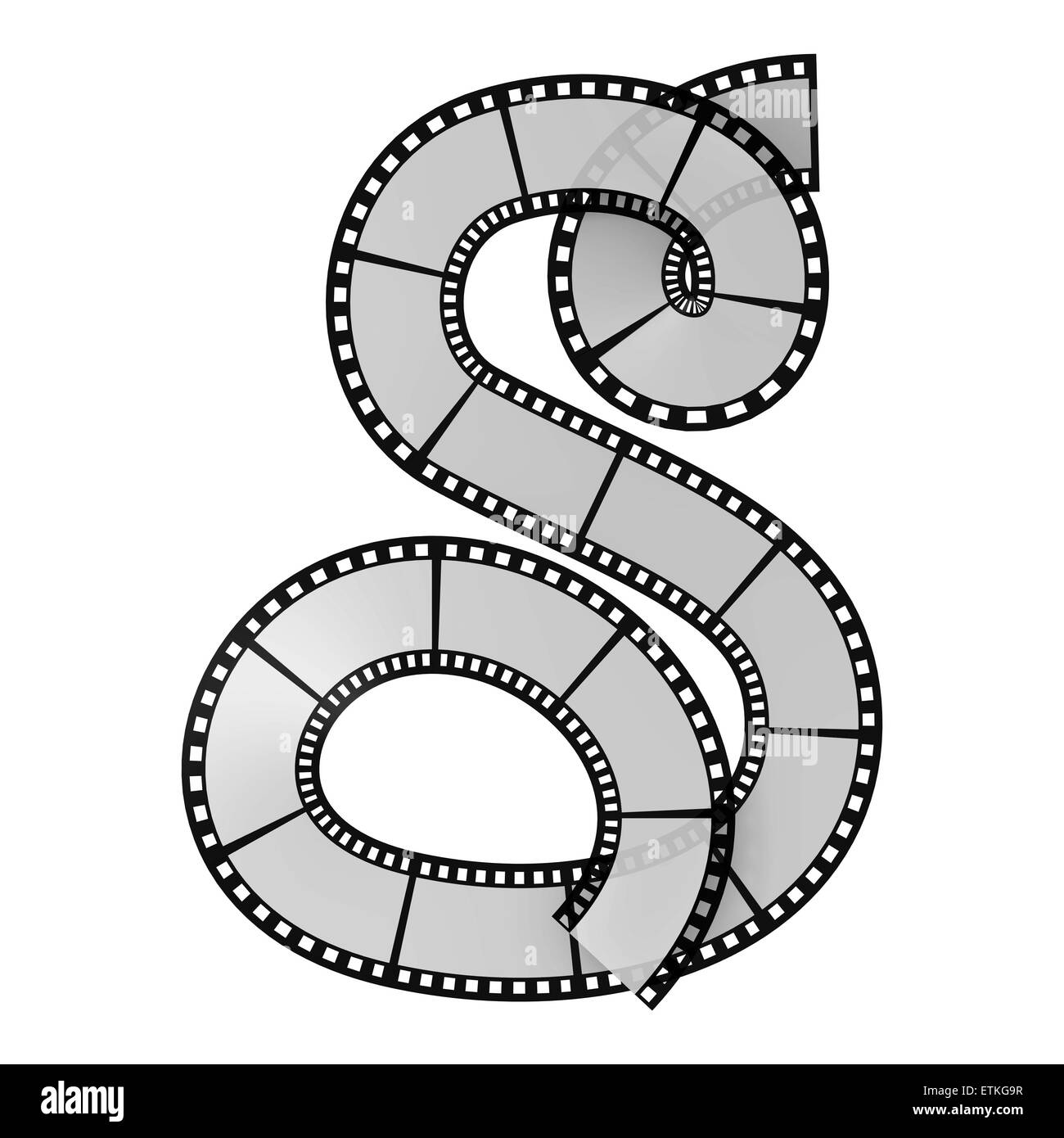 Illustration of the film strip alphabet letter Stock Photo - Alamy