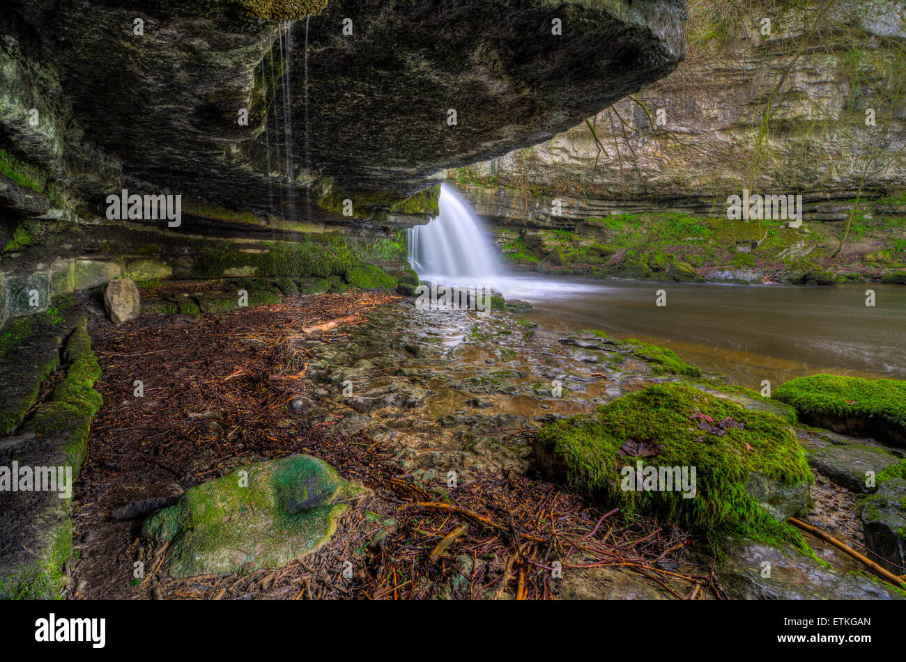 Cauldron Falls in West Burton, Yorkshire Stock Photo - Alamy