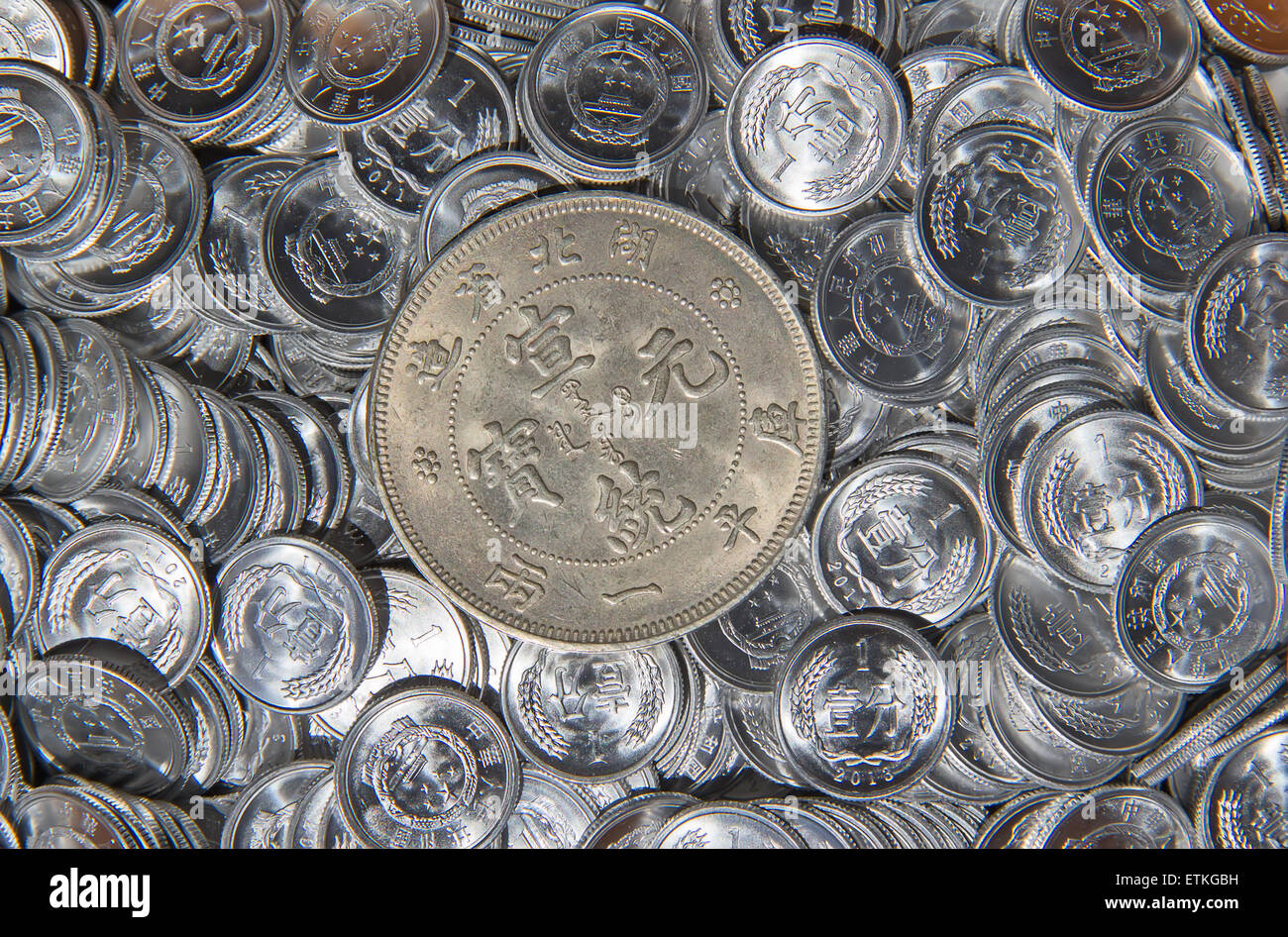 Huge pile of the China coins Stock Photo - Alamy