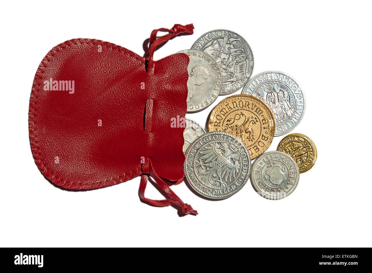 Collection of the medieval coins on the white background Stock Photo ...