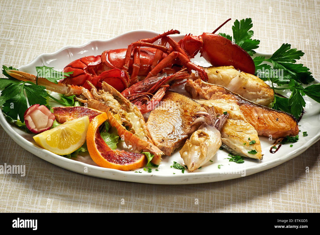 Mixed grilled fish hi-res stock photography and images - Alamy