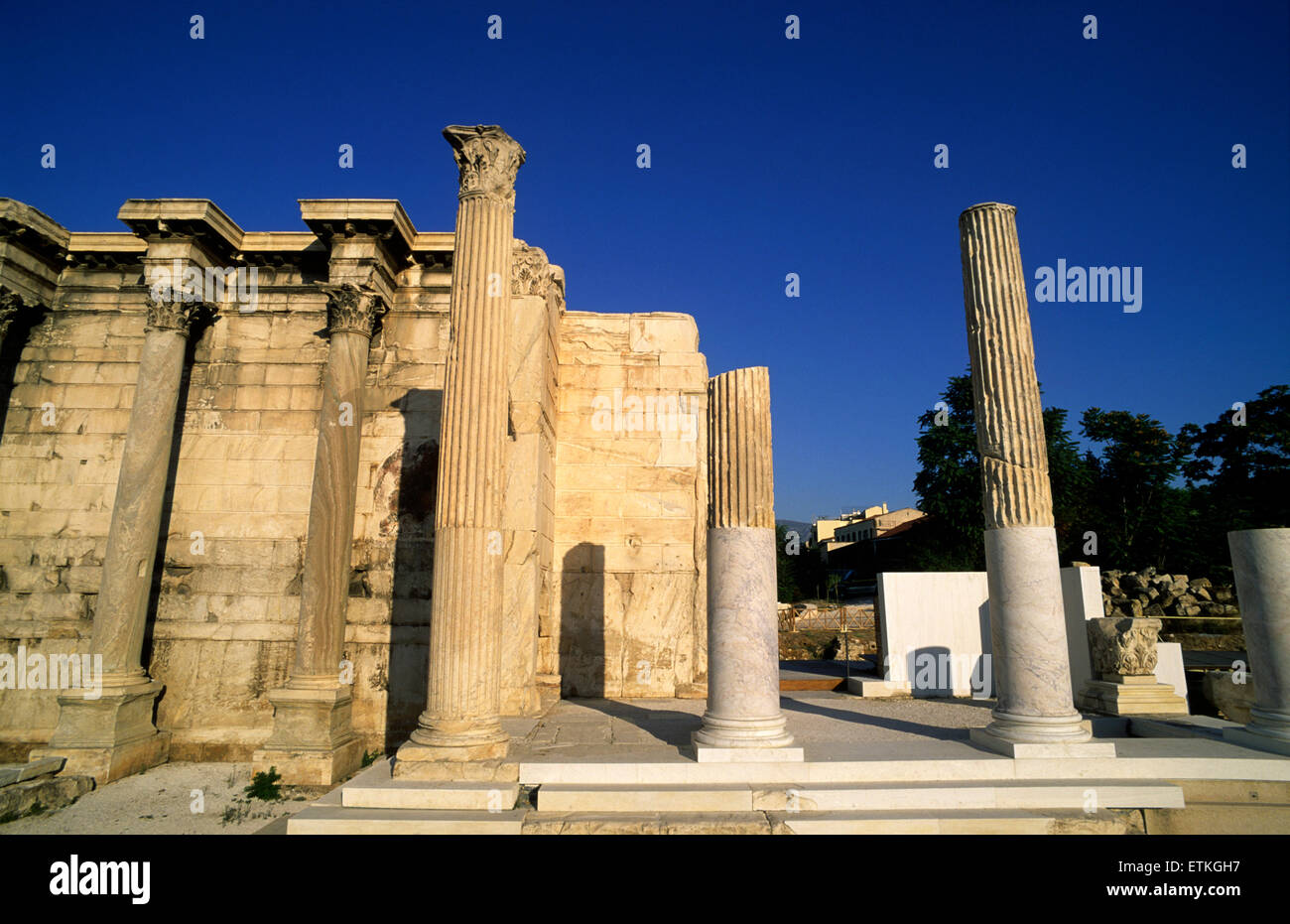 Greece, Athens, Hadrian's library (132 AD), west wall Stock Photo - Alamy