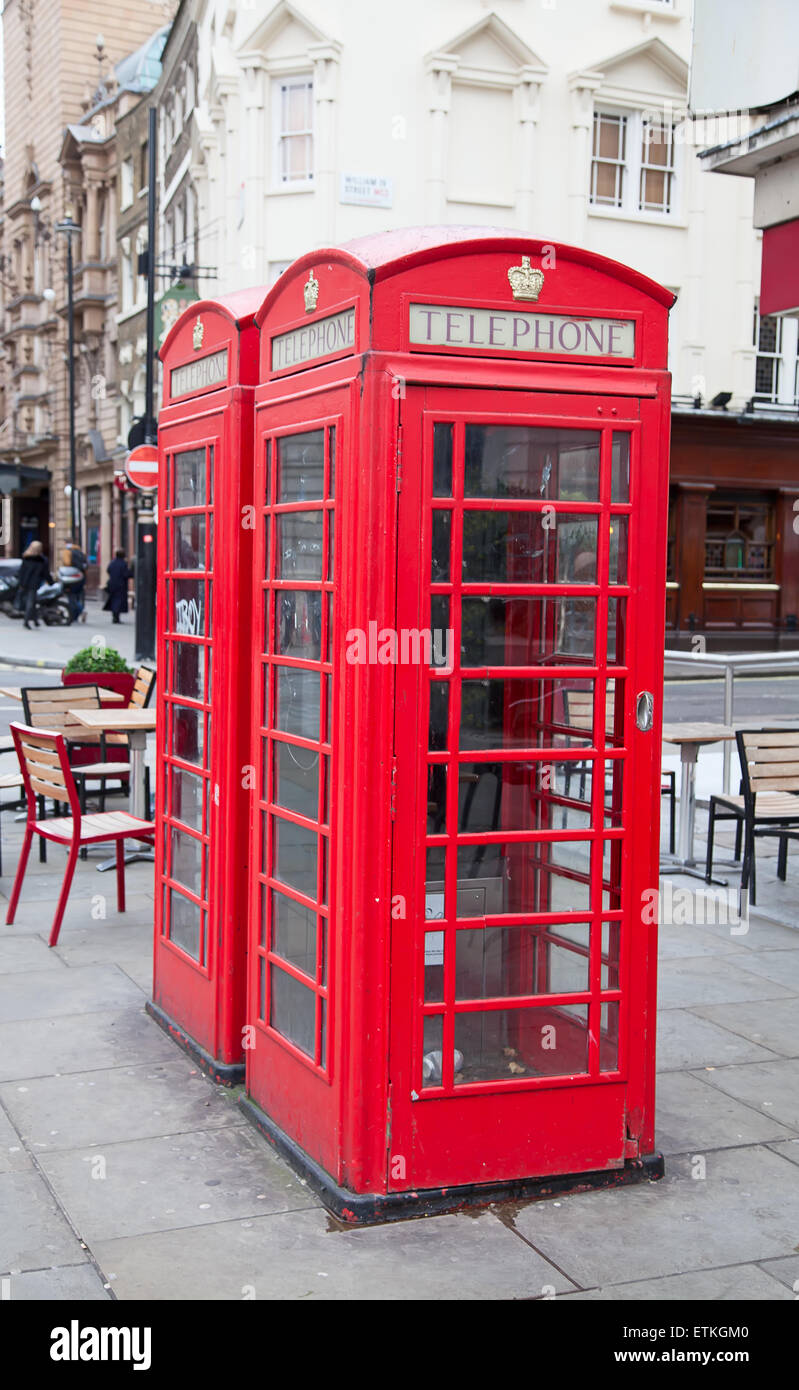 Famous red telephone booth in London, UK Stock Photo - Alamy