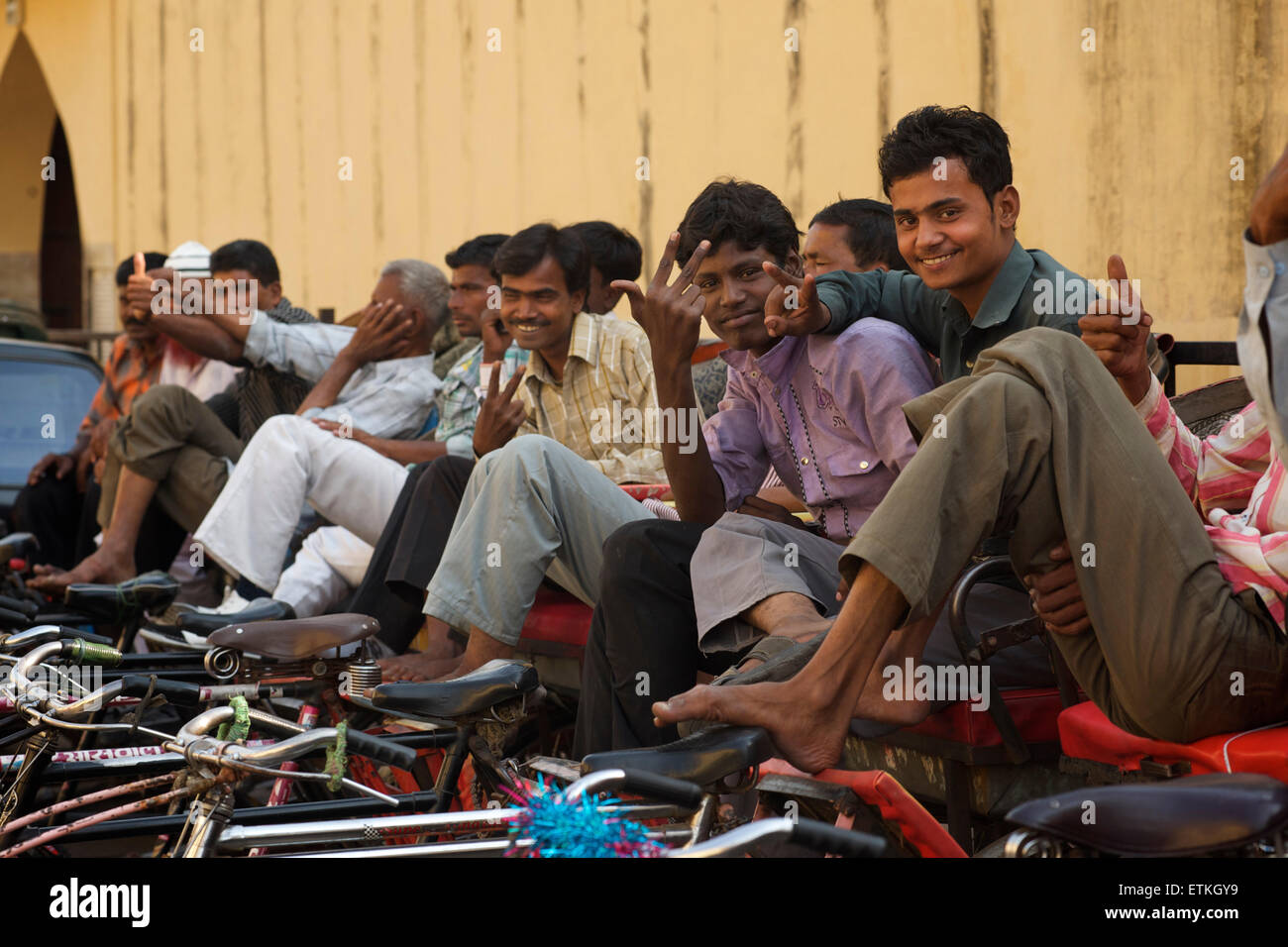 Rickshaw drivers, Jaipur, Rajasthan, India Stock Photo - Alamy