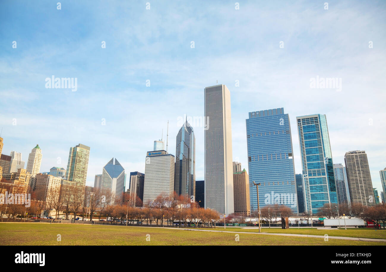 Chicago downtown cityscape in the morning Stock Photo - Alamy