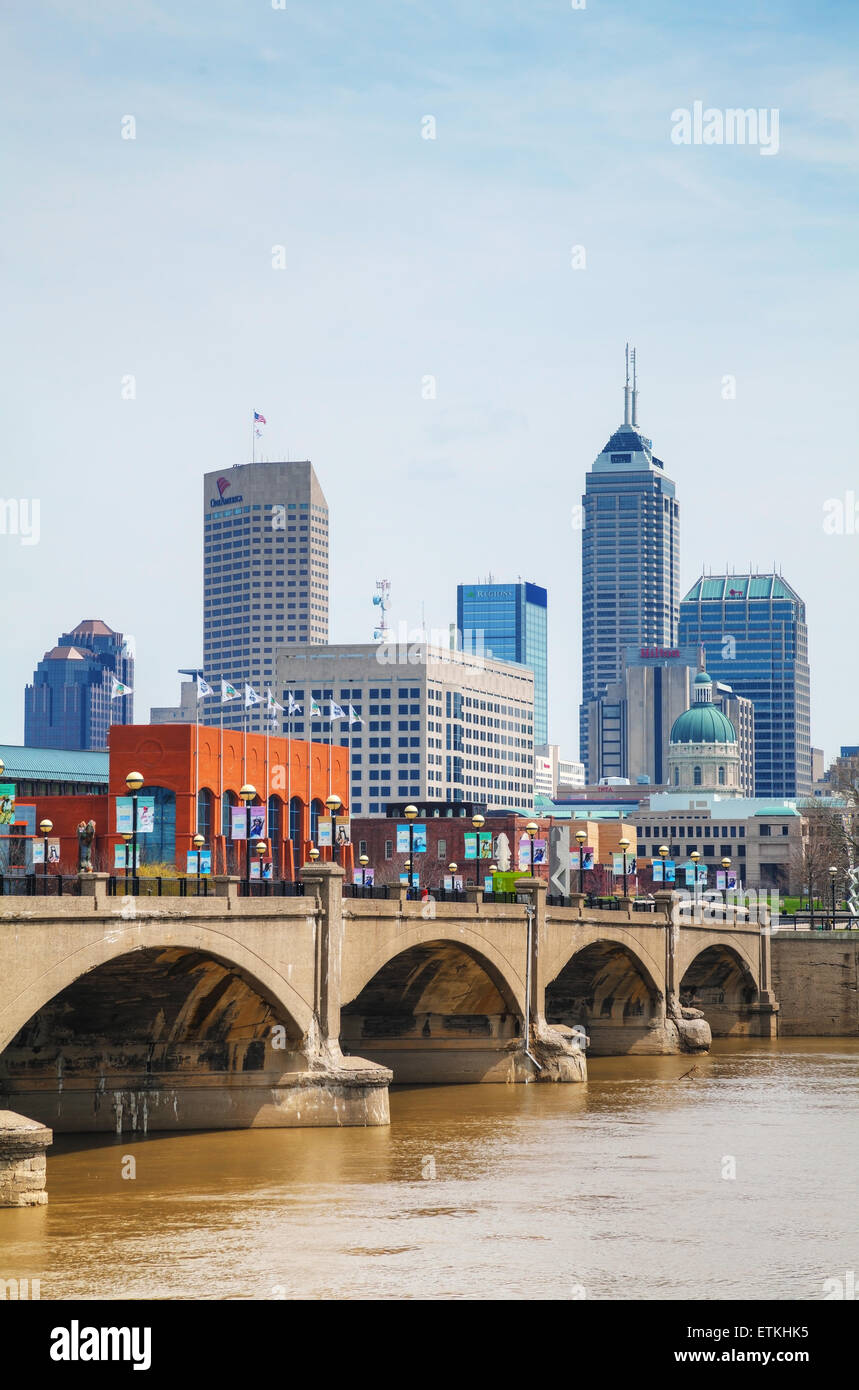 INDIANAPOLIS - APRIL 11: Downtown overview on April 11, 2014 in ...