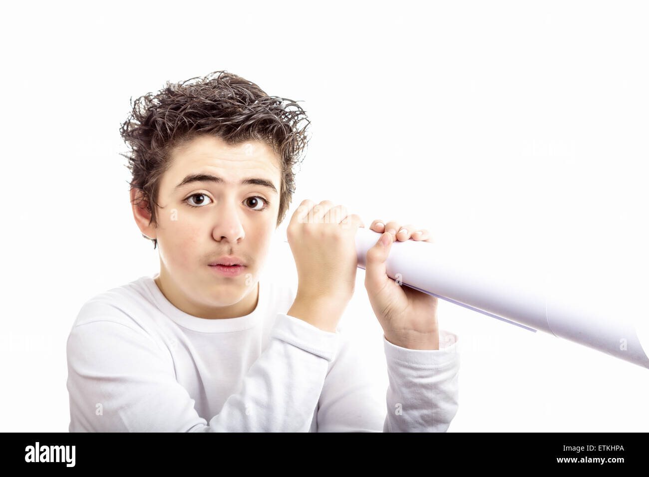 Cute caucasian boy questioning hi-res stock photography and images - Alamy