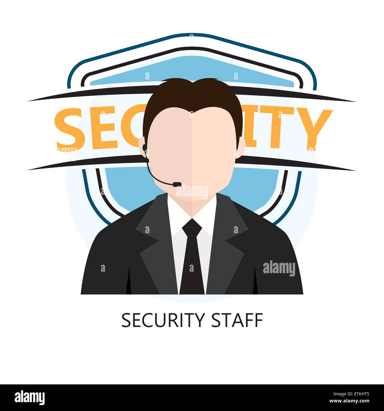 Icon of Security Staff Isolated on White Background Stock Photo - Alamy