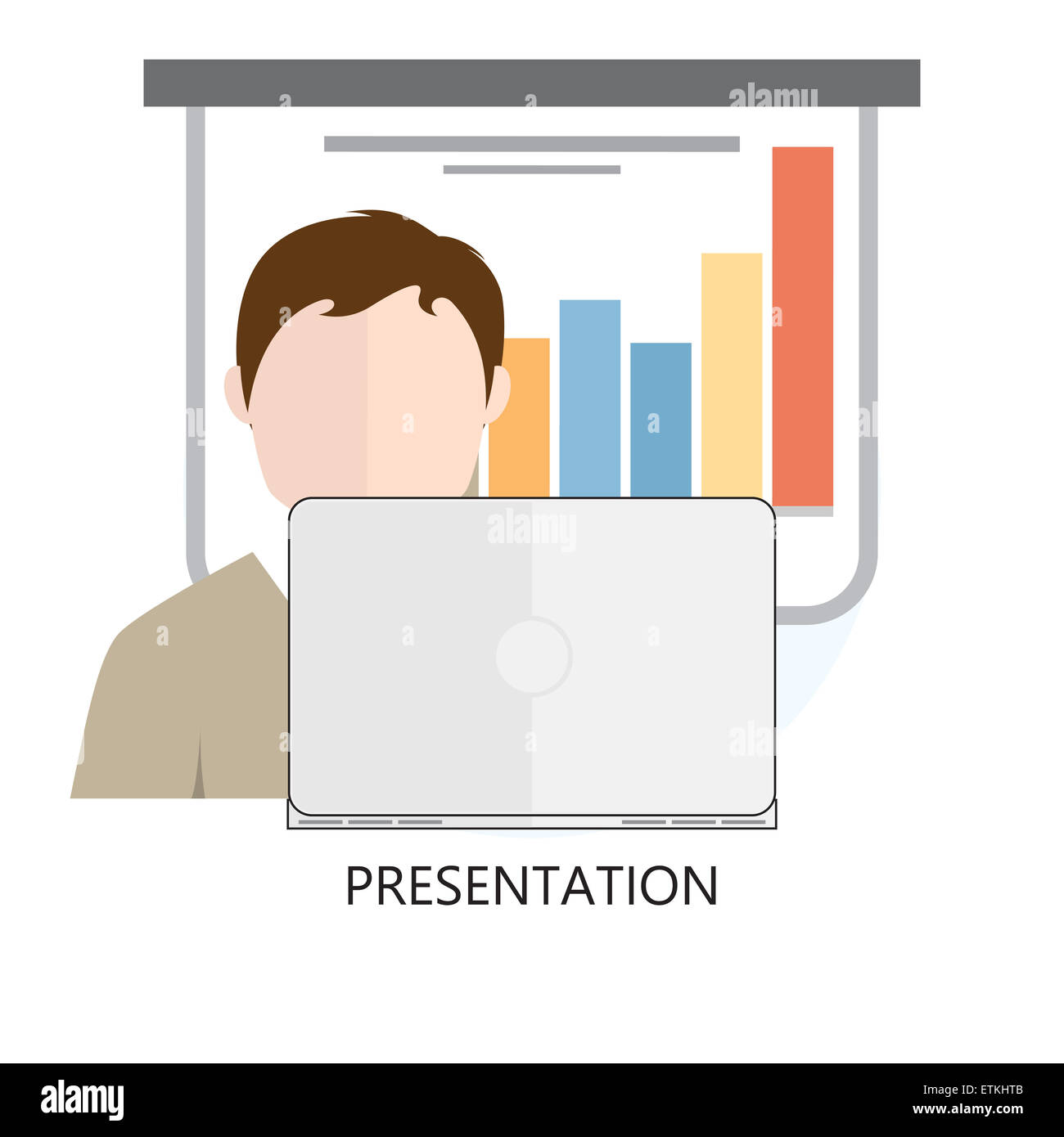 Presentation Icon Flat Design Isolated on White Stock Photo - Alamy