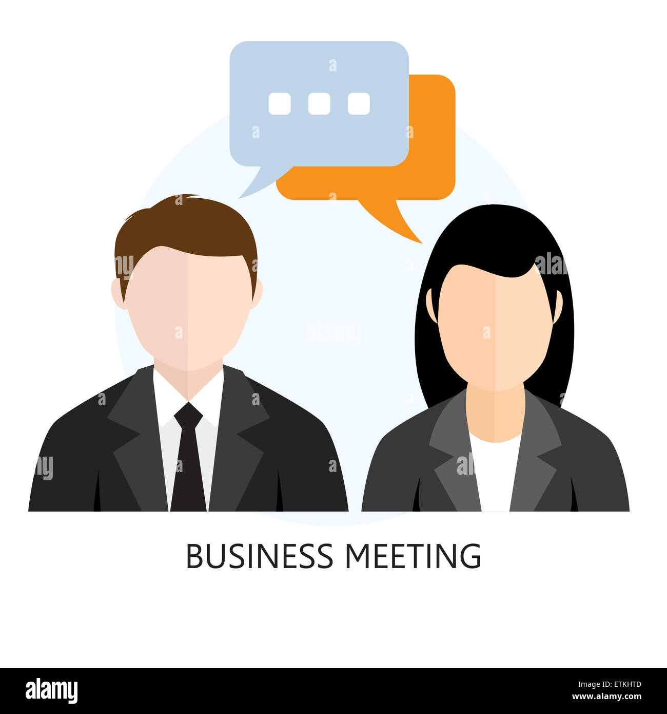 Business Meeting Icon Flat design Concept Isolated on White Background ...