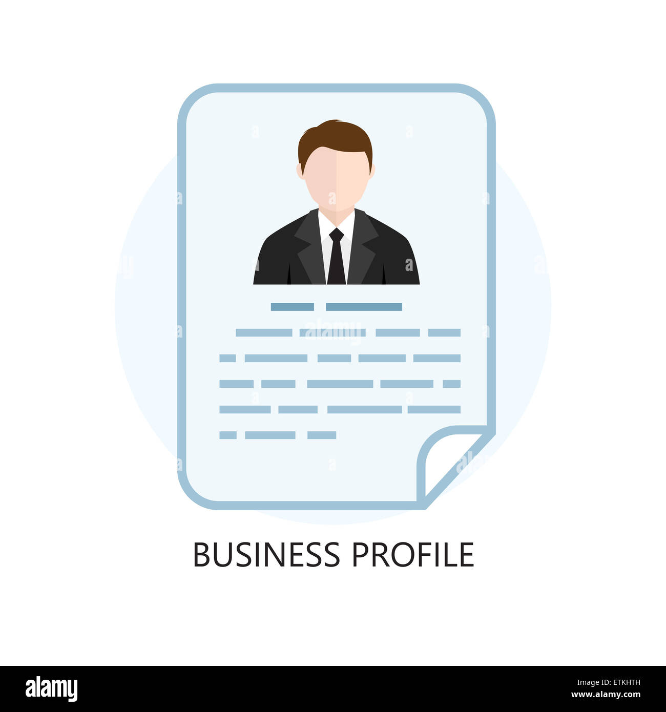 Business Profile Icon Flat Design Concept Isolated on White Background ...