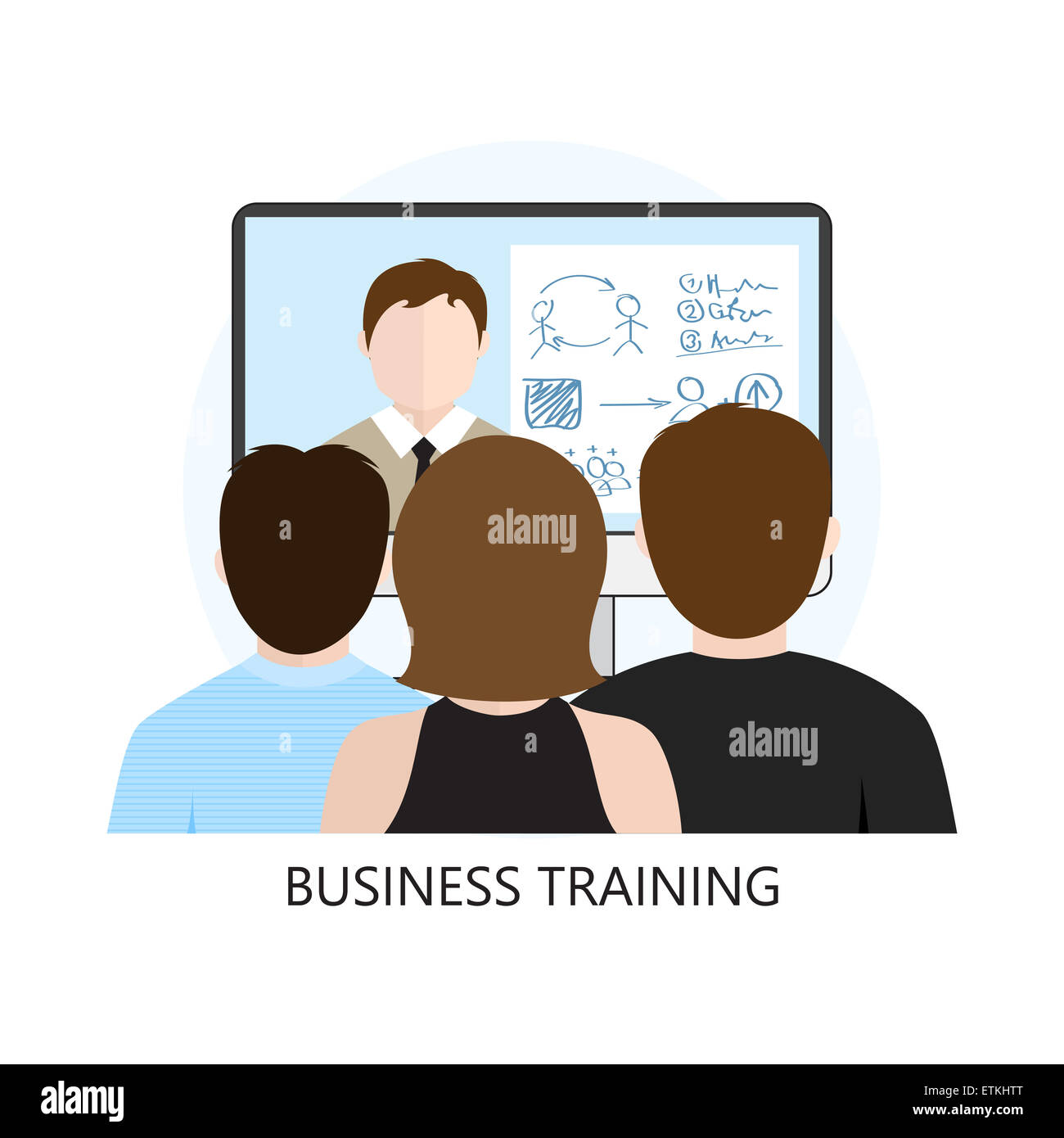 Business Training Icon Flat Design Concept Isolated on White Stock ...