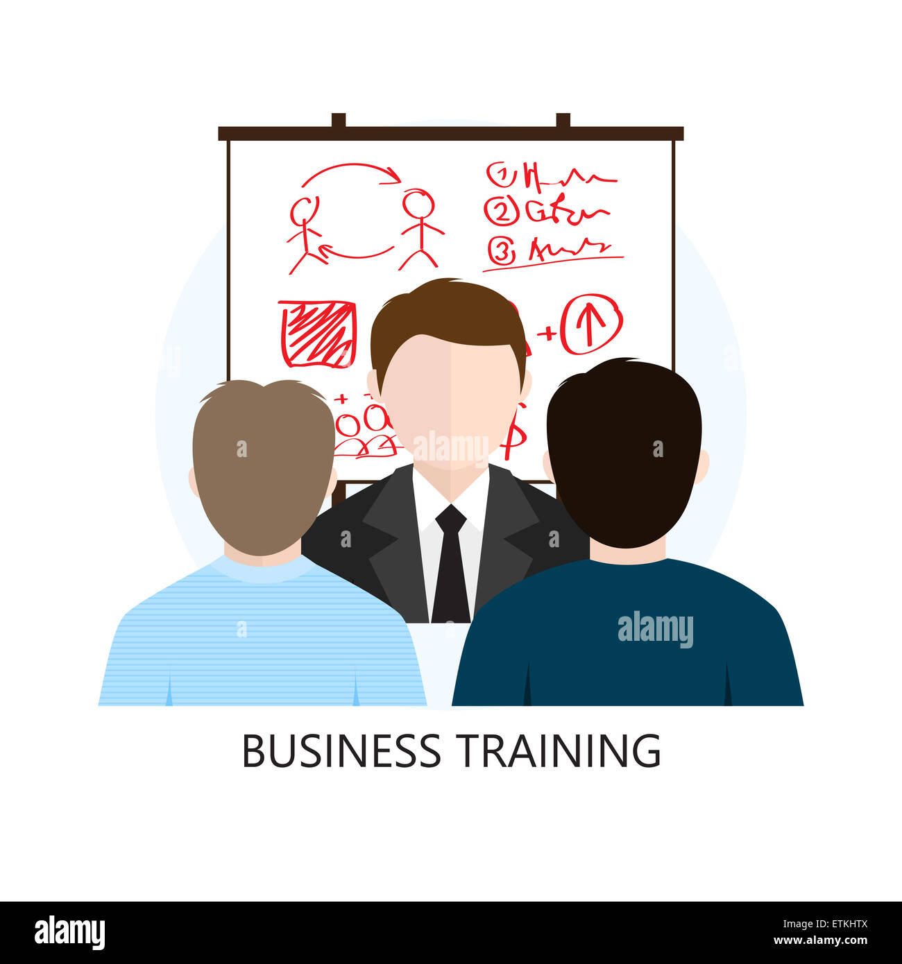 Business Training Icon Flat Design Concept Isolated on White Stock ...