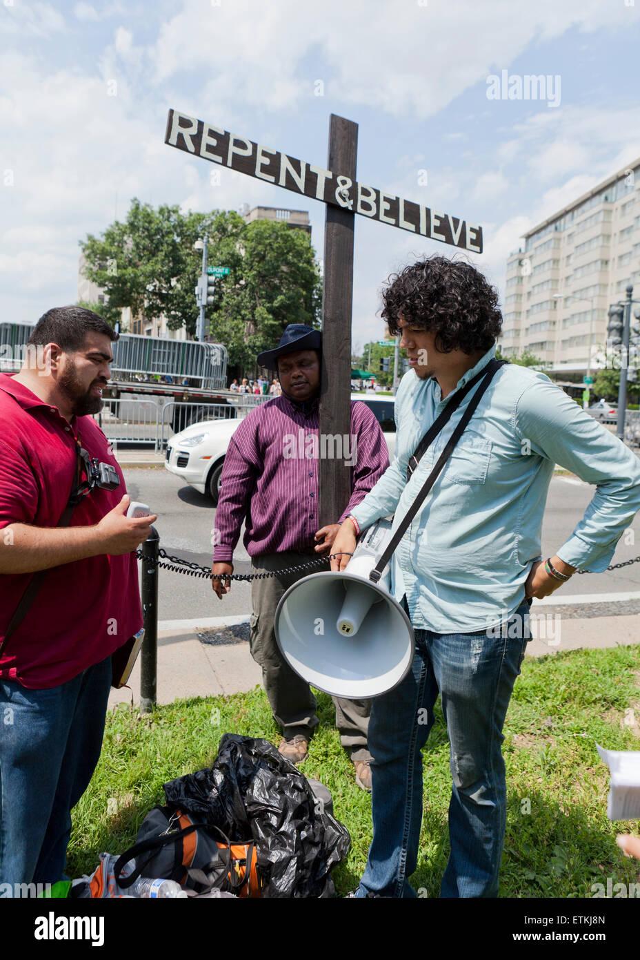 Christian preachers proselytizing on public street - Washington, DC USA ...