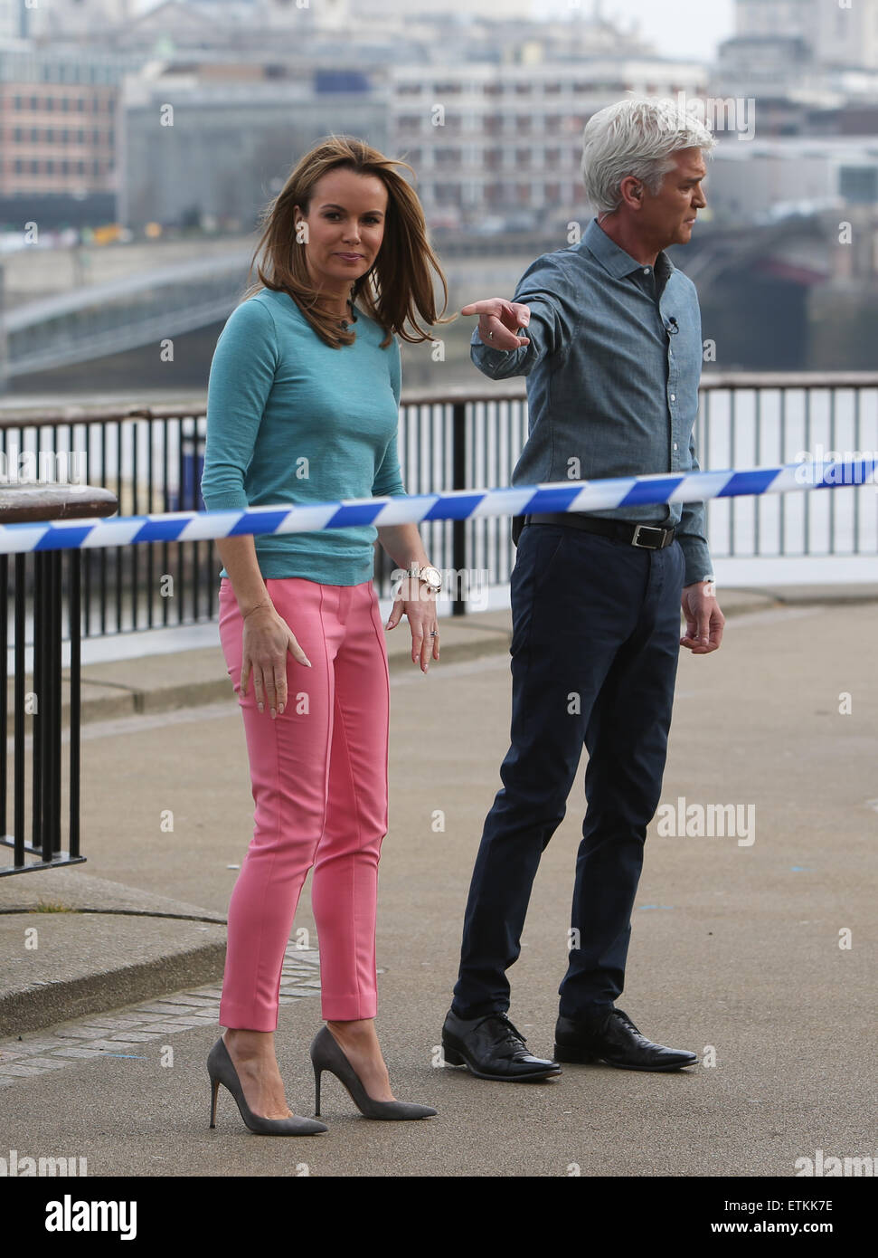 Amanda Holden and Phillip Schofield filming for This Morning Show on ...