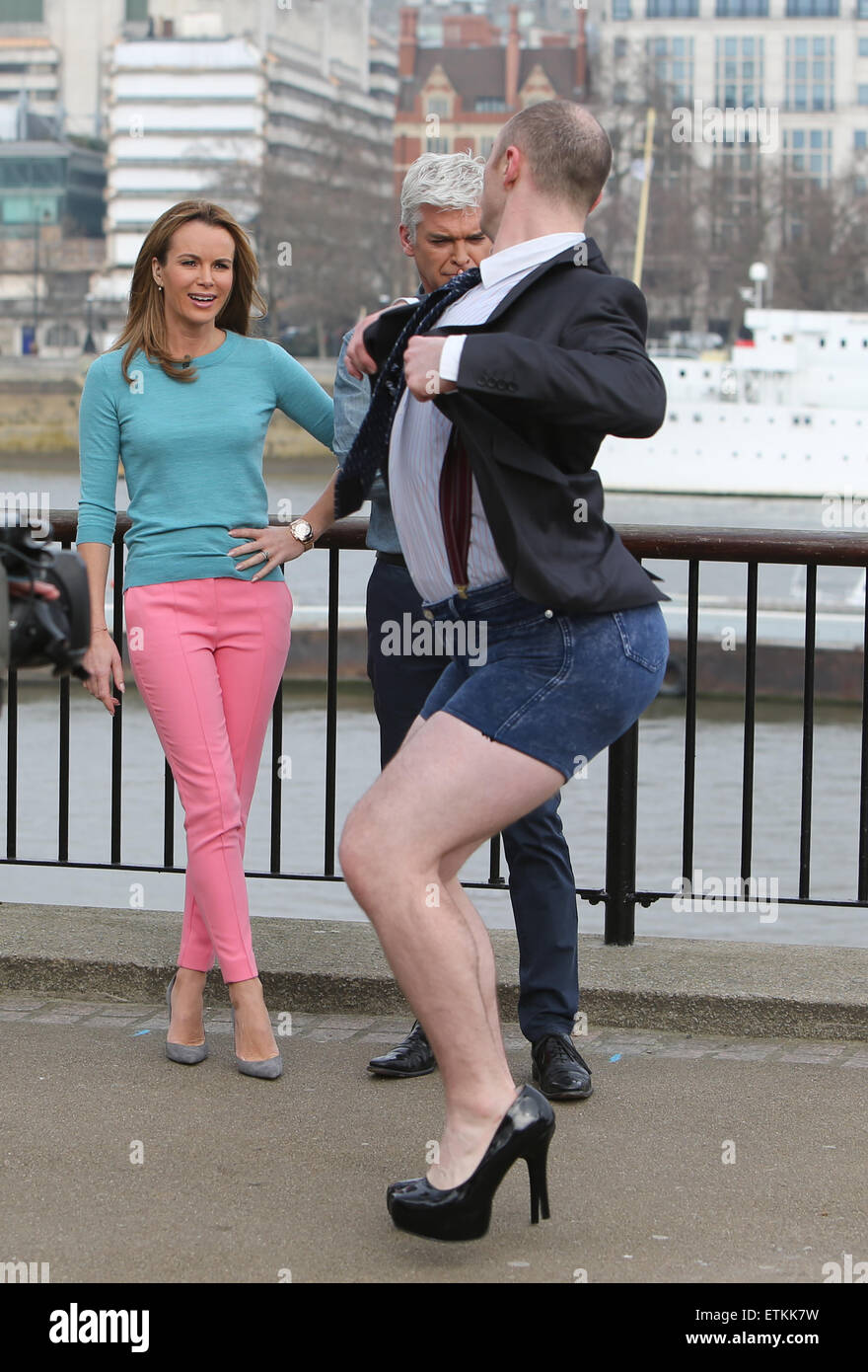 Amanda Holden and Phillip Schofield filming for This Morning Show on ...