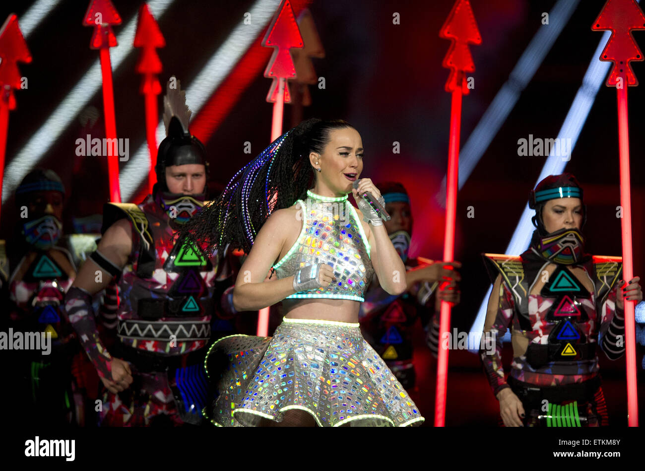 Katy Perry performing live on stage her 'Prismatic World Tour' held at ...