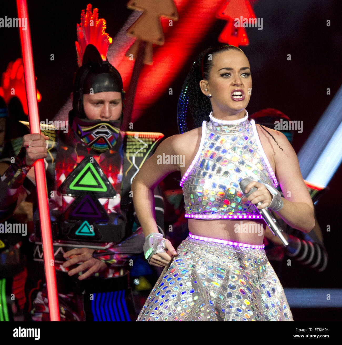 Katy Perry performing live on stage her 'Prismatic World Tour' held at ...