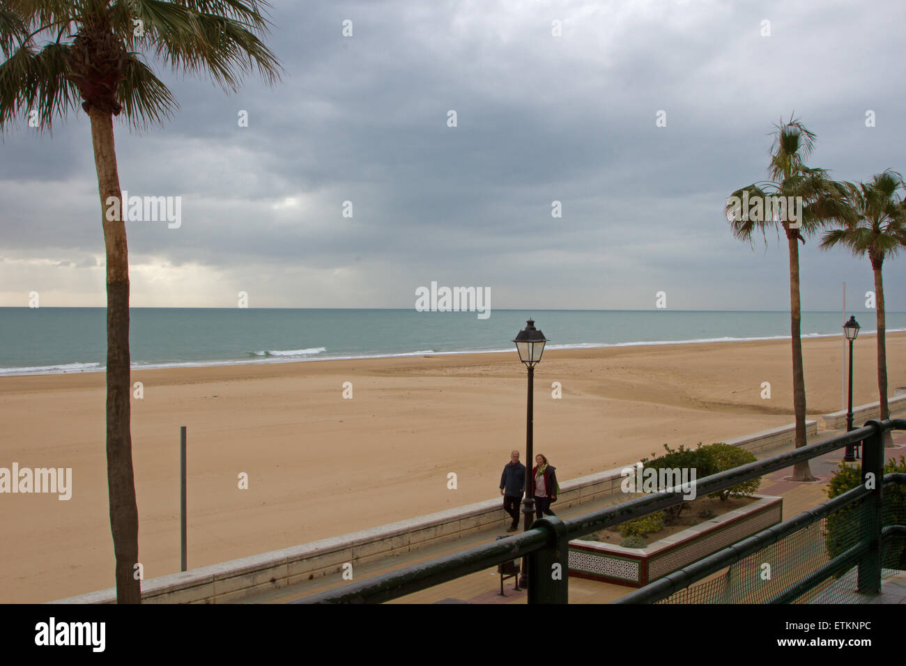 An early morning picture of Rota, Spain's sandy beach Stock Photo - Alamy