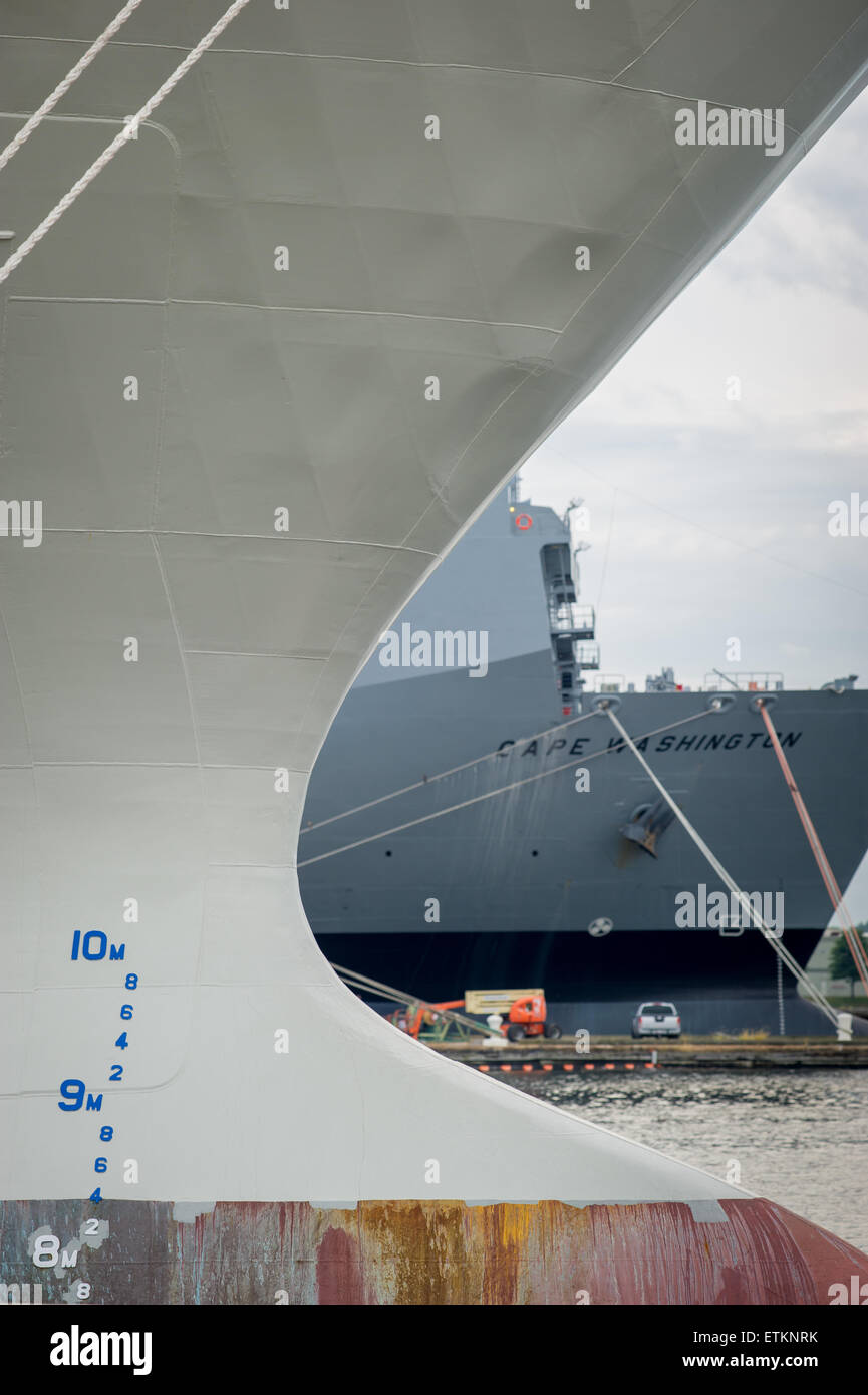 Numbers on the side of a ship in Baltimore, Maryland, USA Stock Photo ...