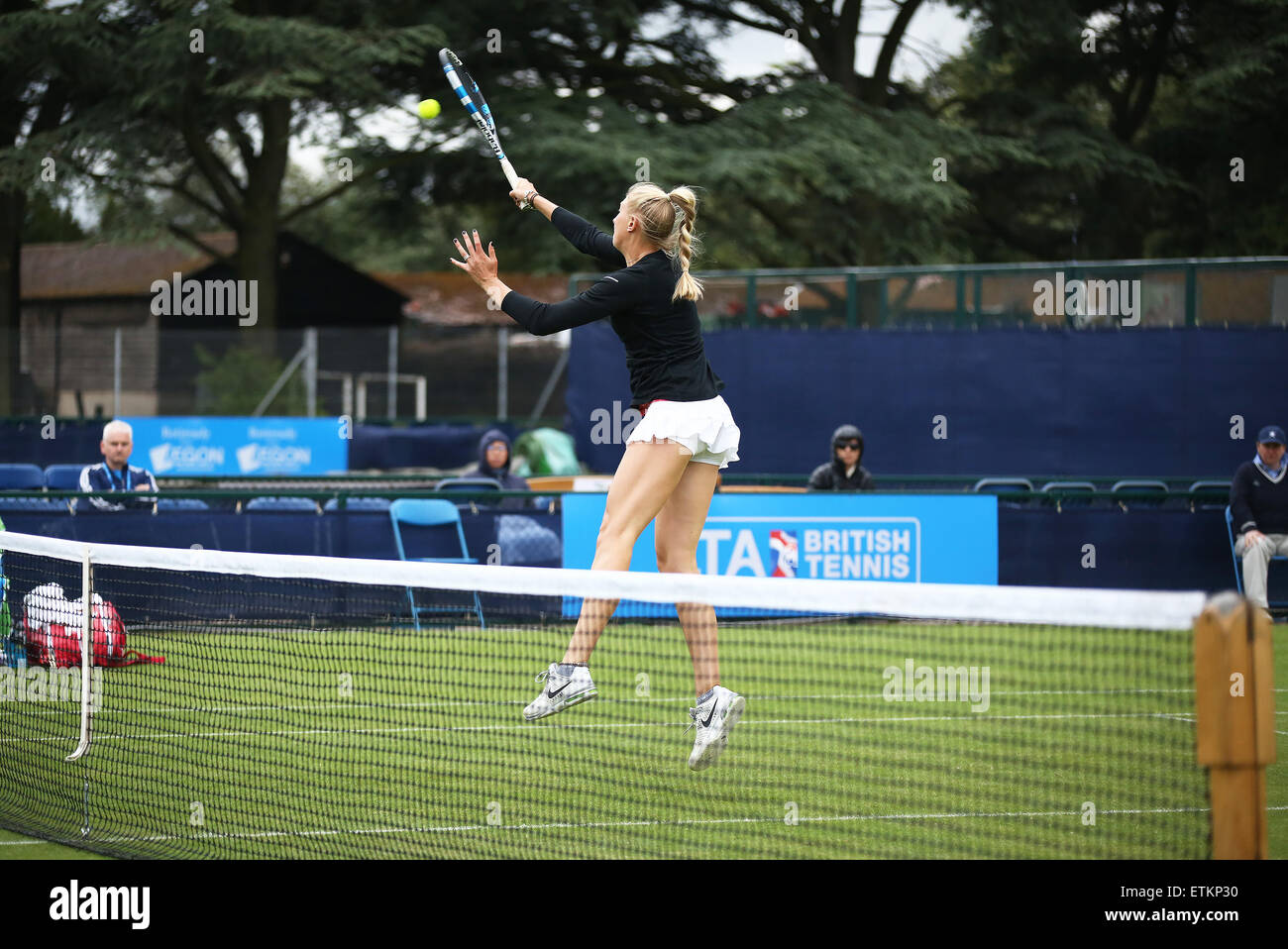 Nottingham, UK. 14th June, 2015. Aegon Open Tennis. Overhead smash from ...