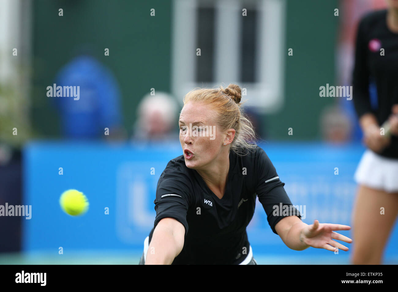 Nottingham, UK. 14th June, 2015. Aegon Open Tennis. Anna Smith reaches ...