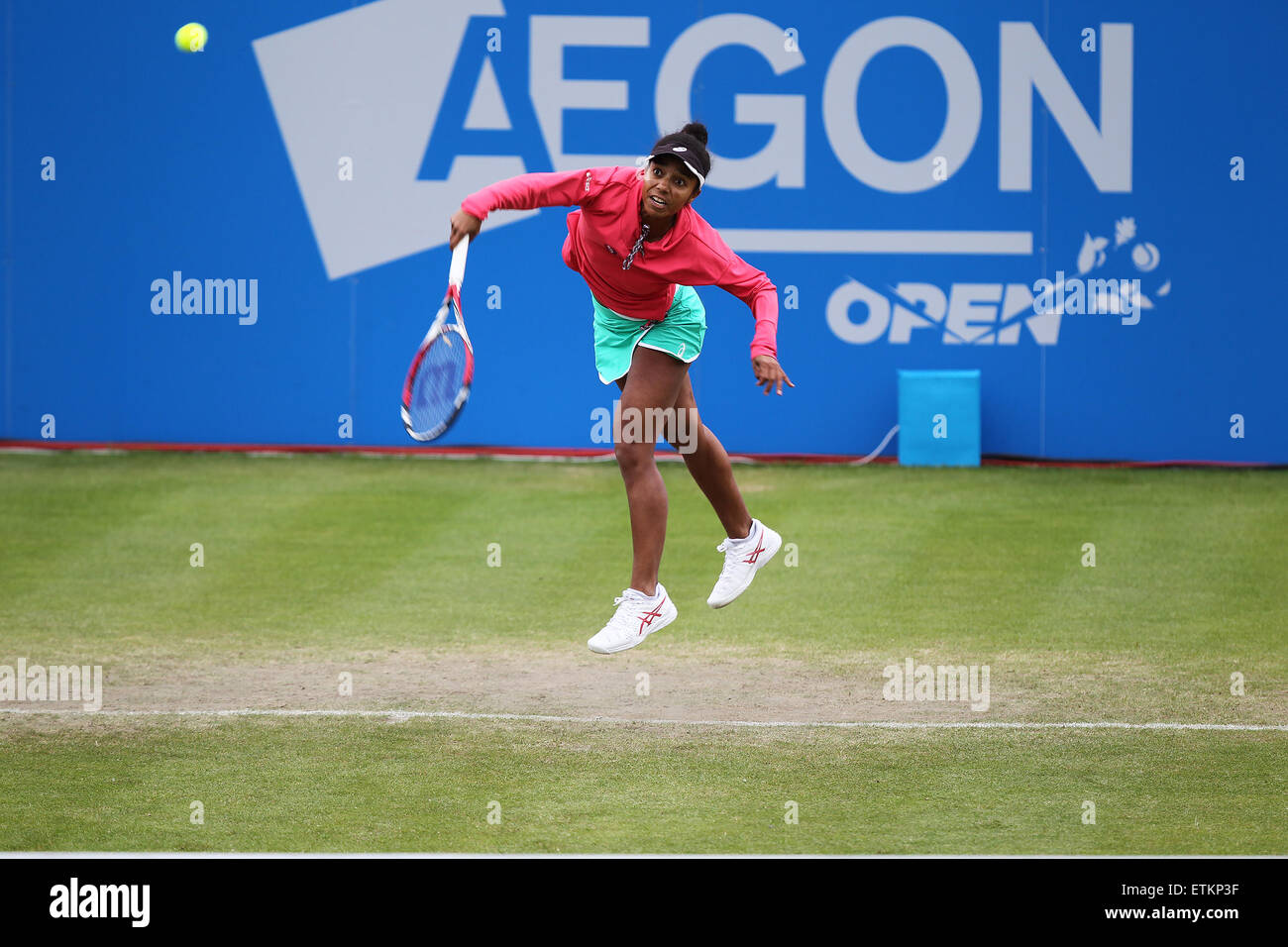 Nottingham, UK. 14th June, 2015. Aegon Open Tennis. Raquel Kops-Jones ...