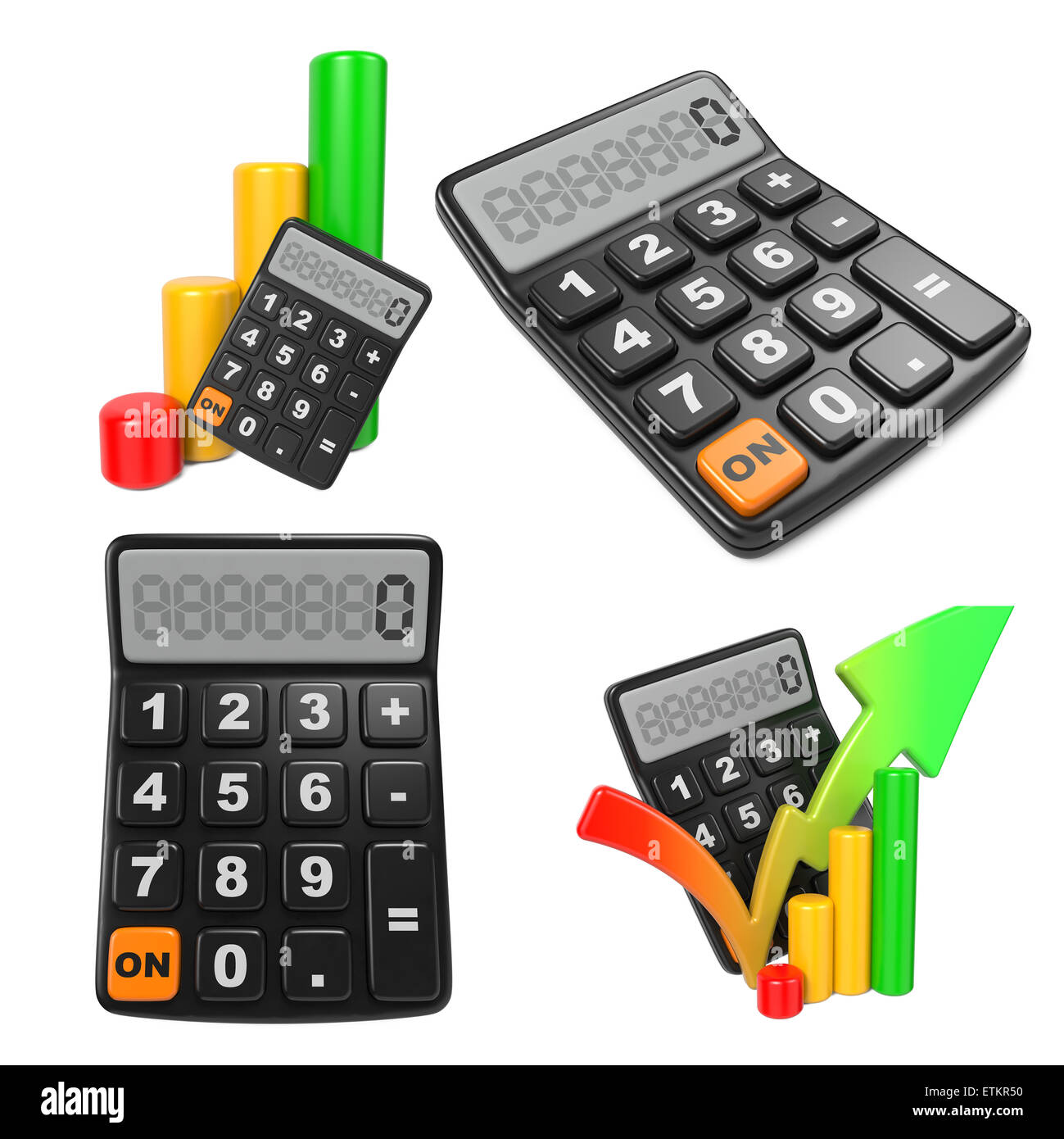Business Concept with Calculator and Diagram Stock Photo - Alamy