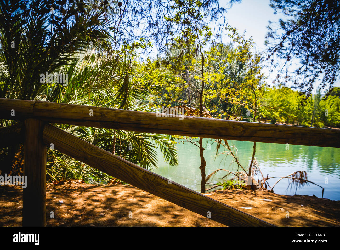 landscape with forests and natural lake in Valencia, Spain Stock Photo ...