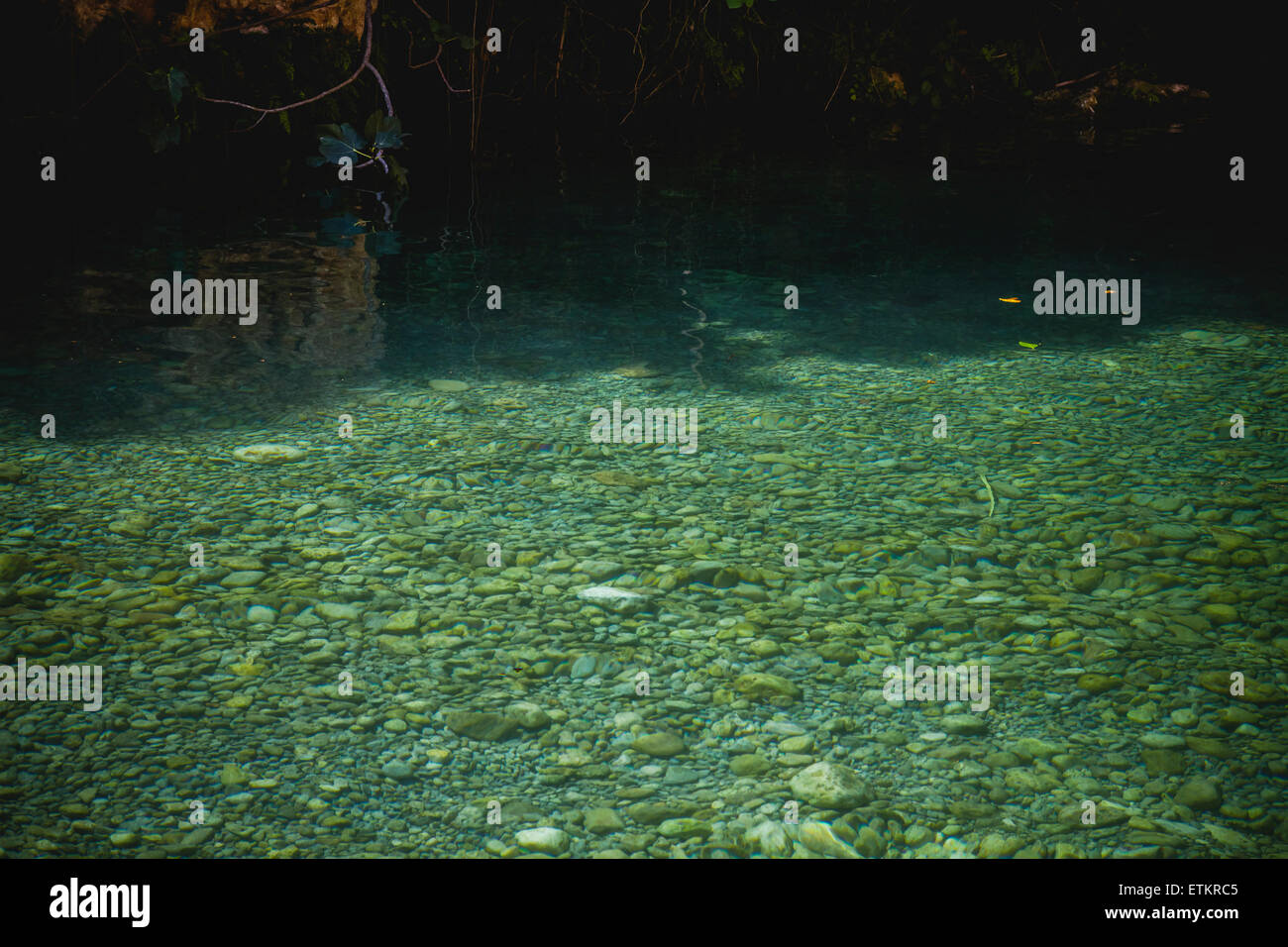 inland lake surrounded by rocks, landscape with forests in Valencia ...