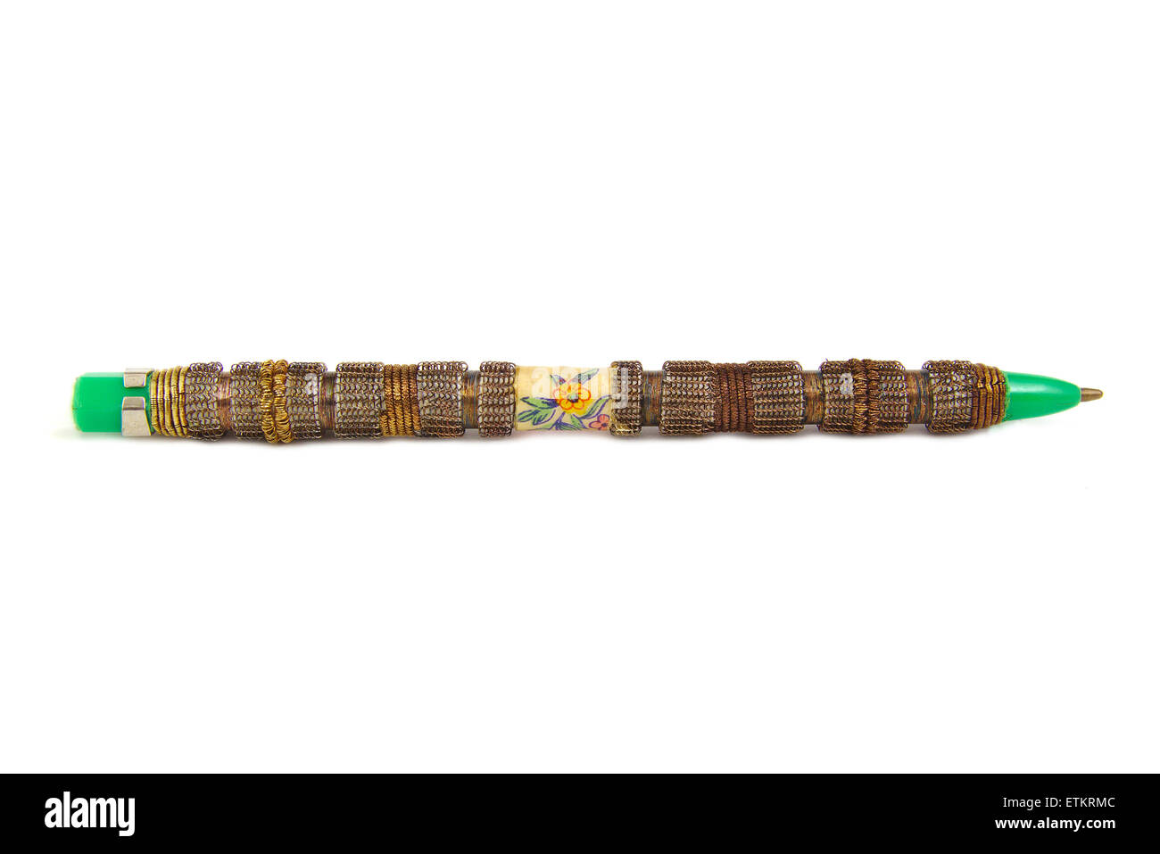 Vintage and very old pen on white background Stock Photo - Alamy