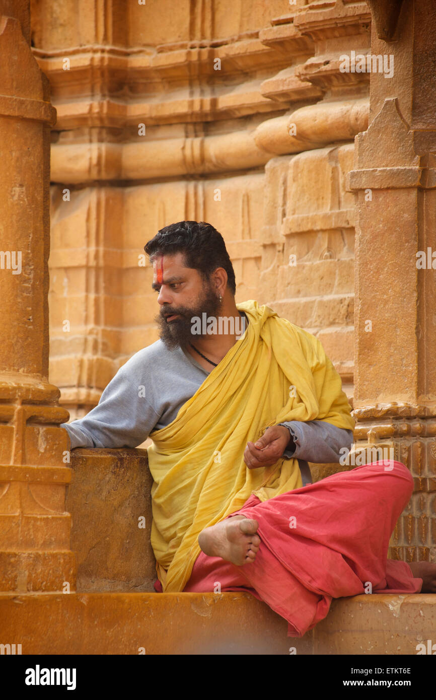 Indian man at Jain temple, Jaisalmer, Rajasthan, India Stock Photo - Alamy