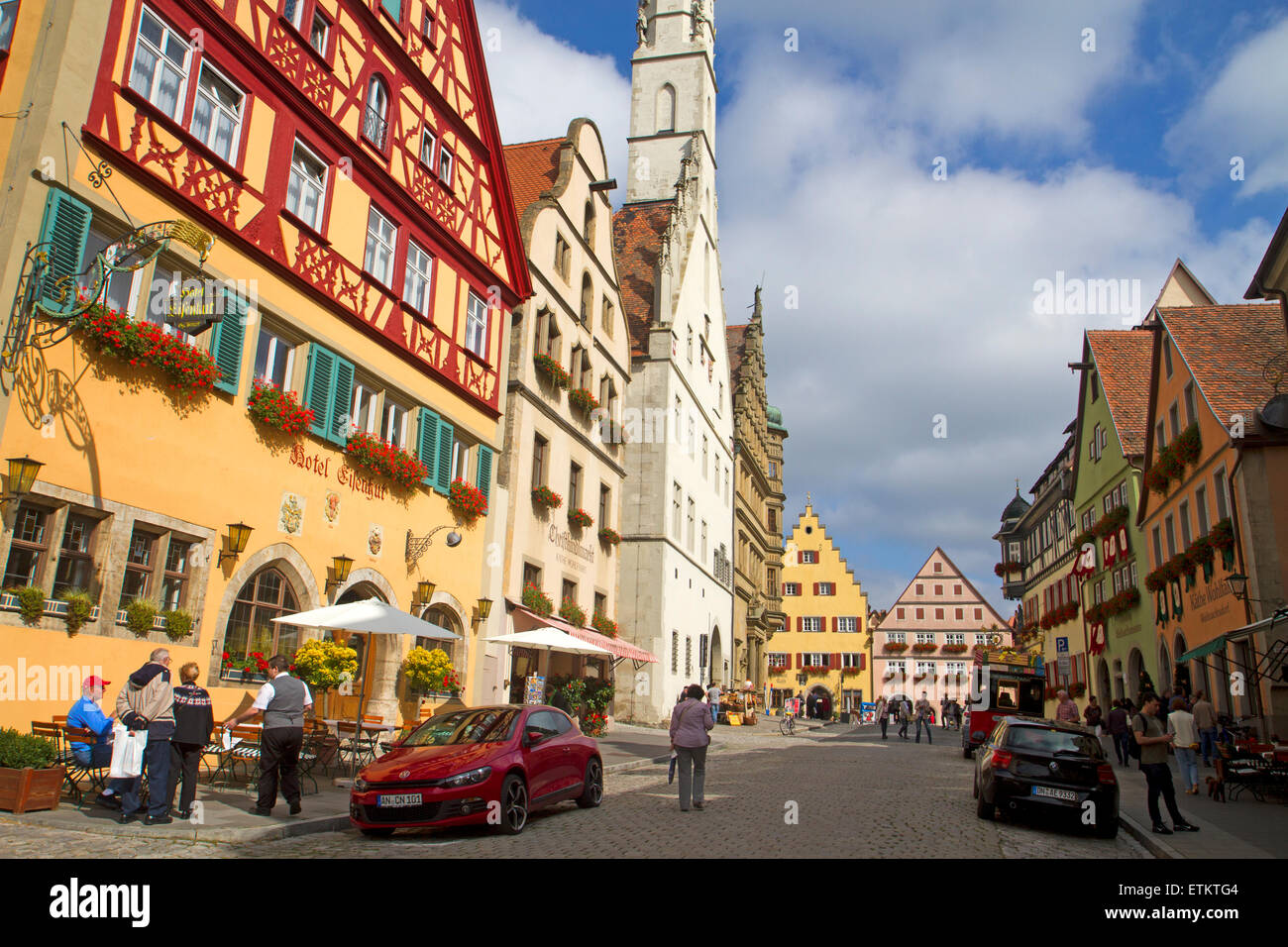 Street scene in Rothenburg's old town Stock Photo - Alamy