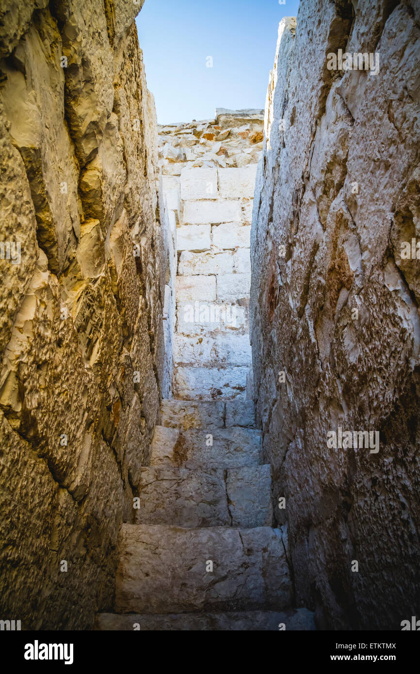 stairs, old Spanish fortress castle made of stone Stock Photo - Alamy