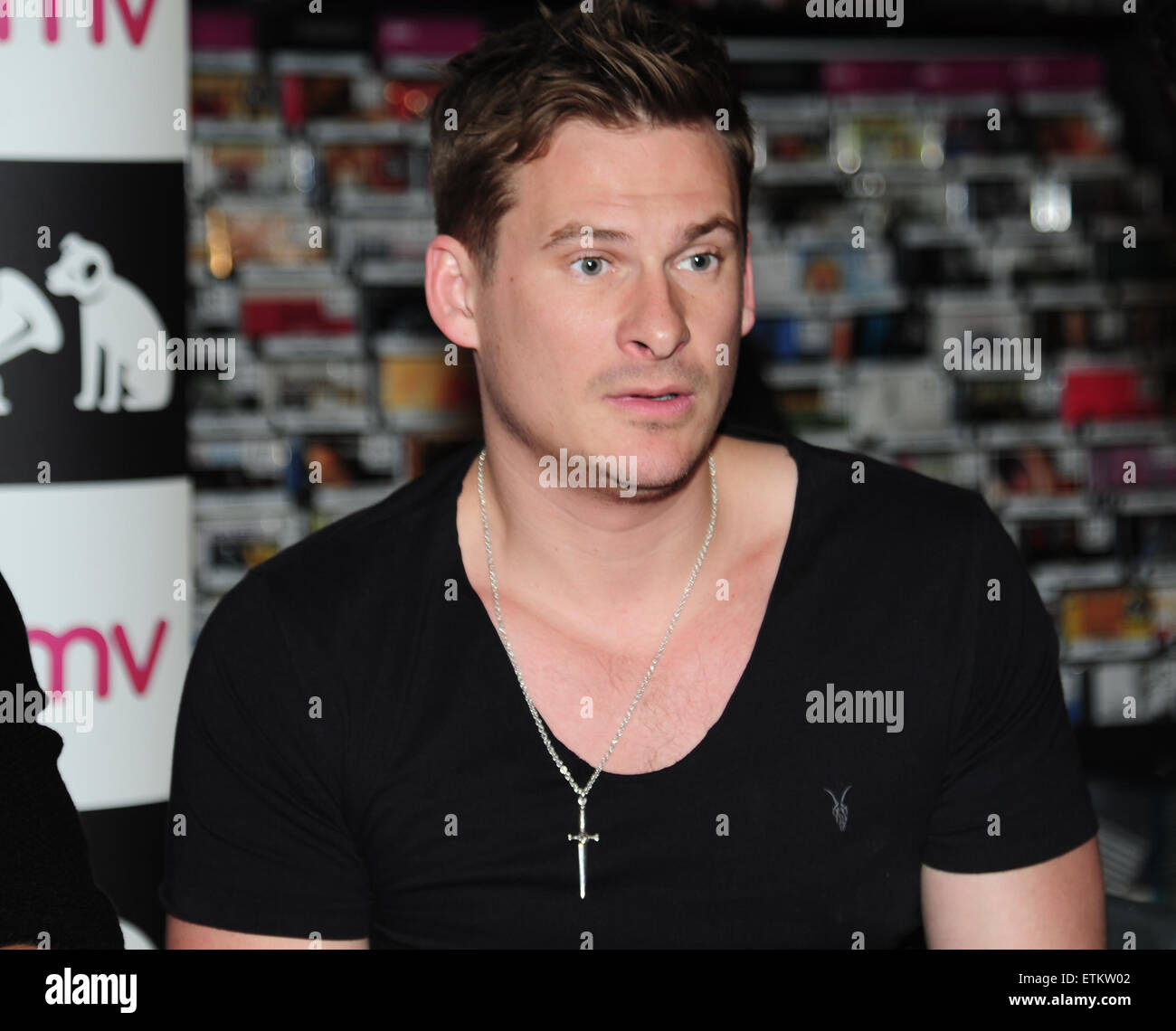 Blue sign copies of their new album 'Colours' at HMV in Birmingham ...