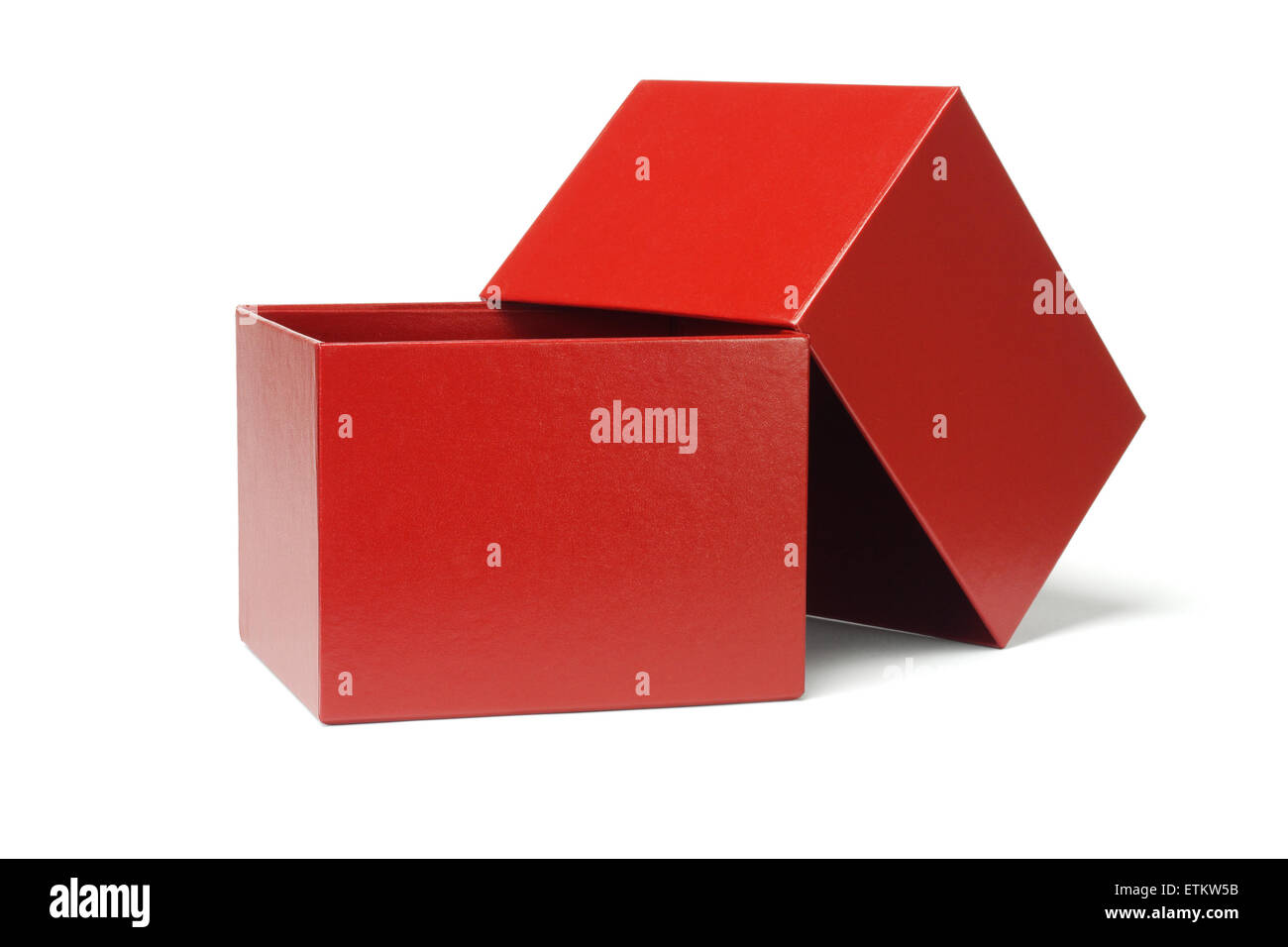 Open Red Gift Box on White Background Stock Photo - Alamy