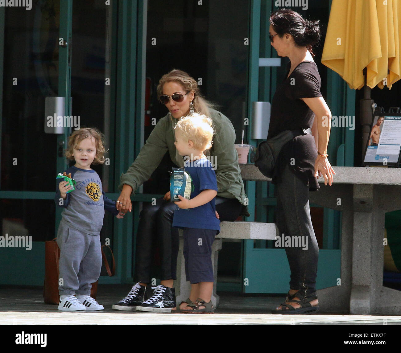 Elizabeth Berkley with her two year old son Sky Cole at Fit for Kids ...