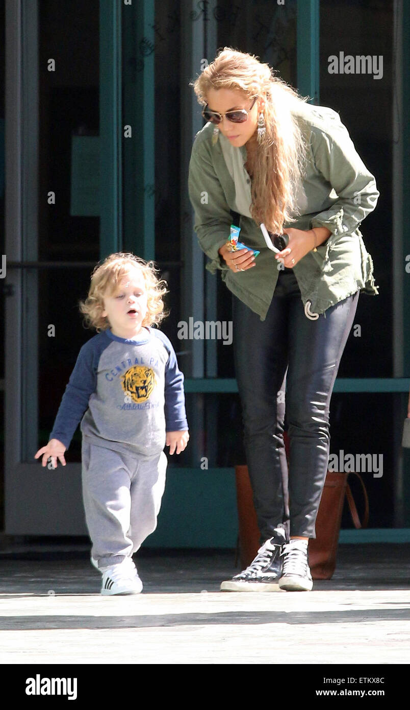 Elizabeth Berkley with her two year old son Sky Cole at Fit for Kids ...