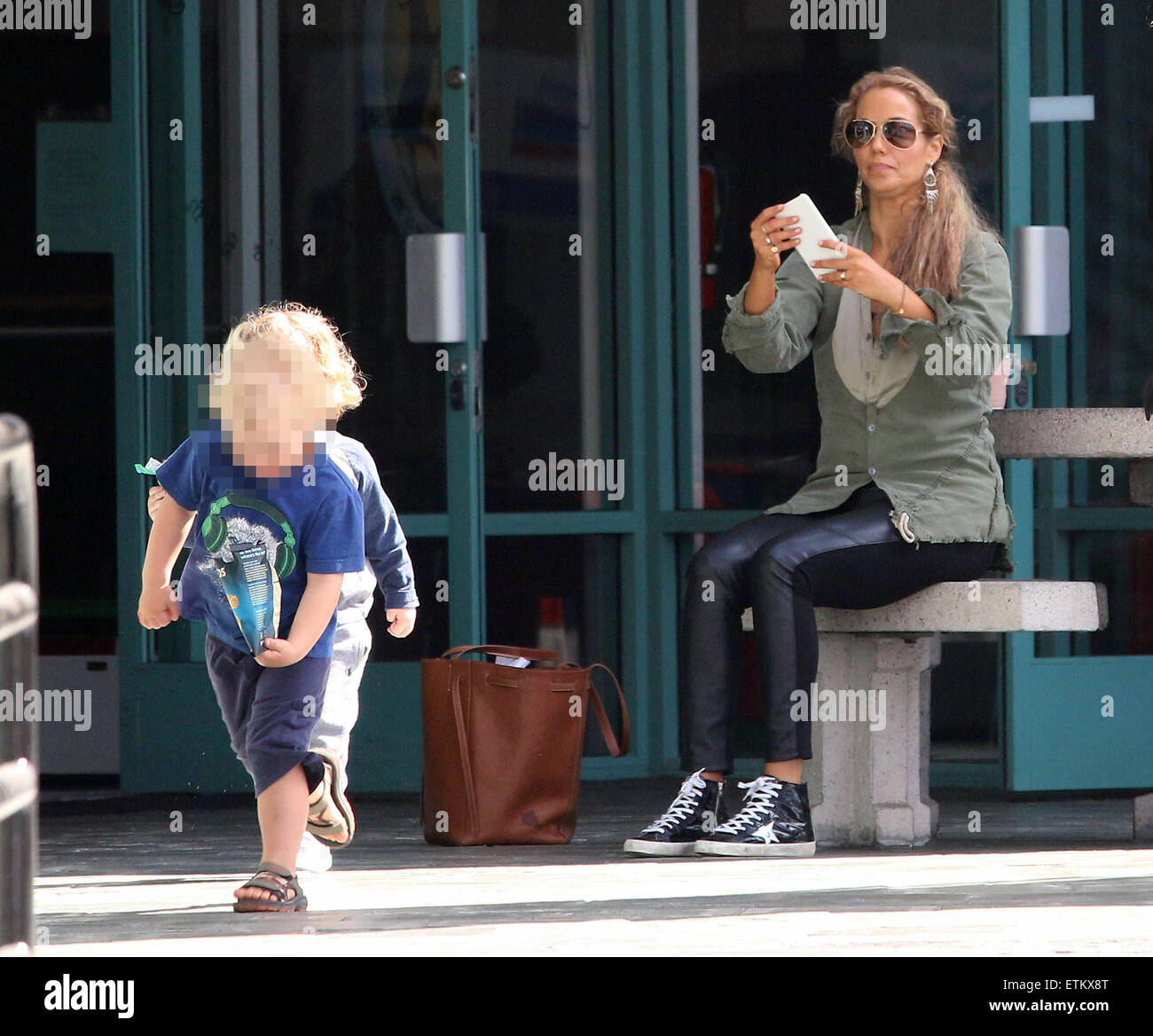 Elizabeth Berkley with her two year old son Sky Cole at Fit for Kids ...