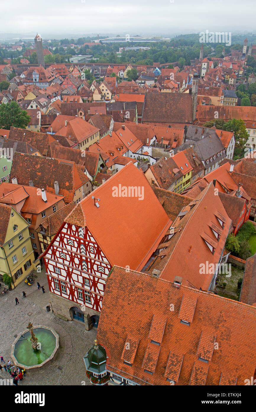 Overhead view of Rothenburg's old town Stock Photo - Alamy