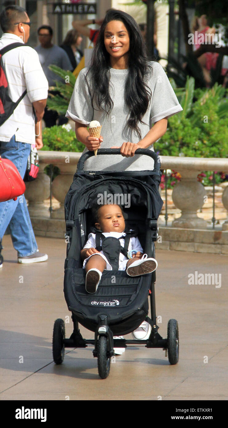 Singer Ciara pushes her son Future in a stroller while shopping at The ...